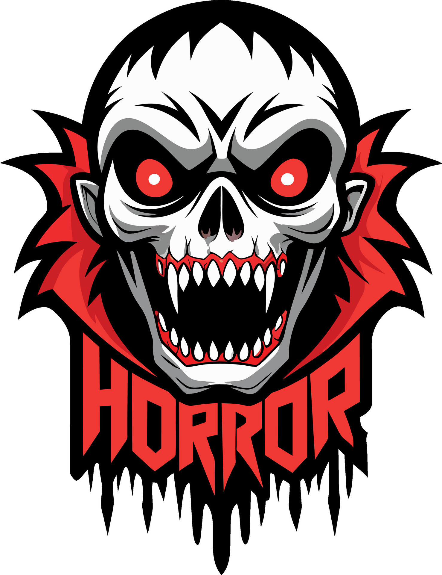 Horror Logo illustration flat style 43910297 Vector Art at Vecteezy