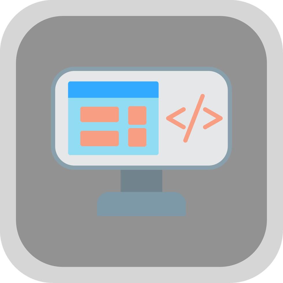 Program Coding Flat round corner Icon Design 43921860 Vector Art at ...