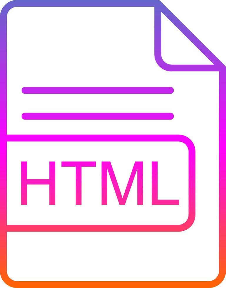 HTML File Format Line Gradient Icon Design 43925999 Vector Art at Vecteezy