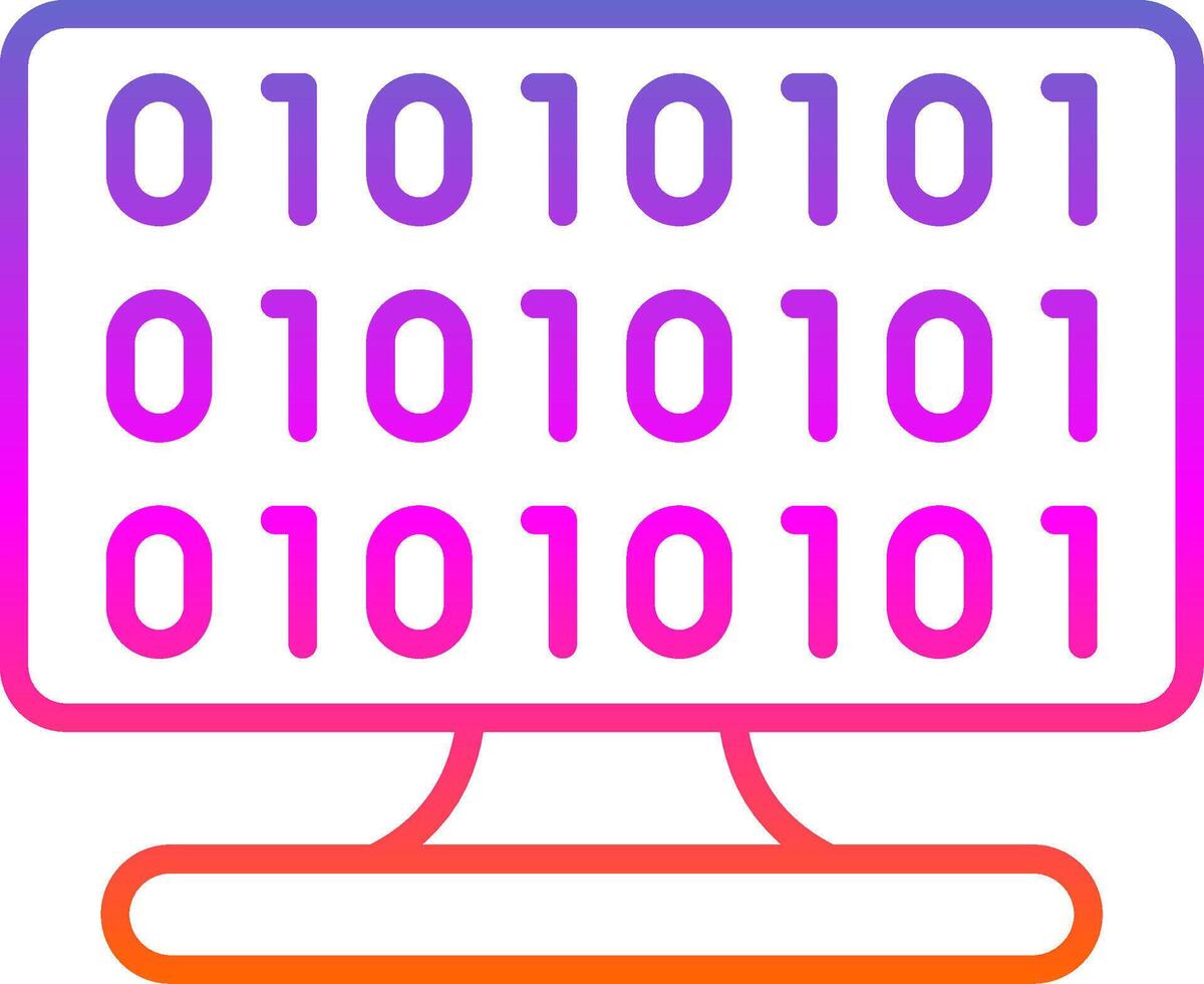 Binary Code Line Gradient Icon Design 43948376 Vector Art At Vecteezy
