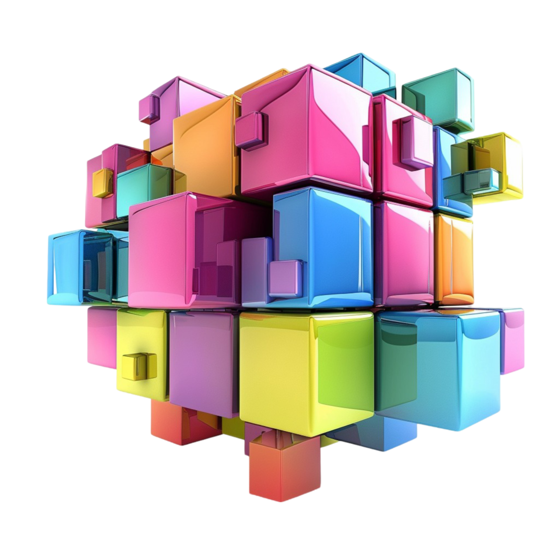 Cube Texture Combination Rubik Colorful 3d Cube Abstract Ai Generative