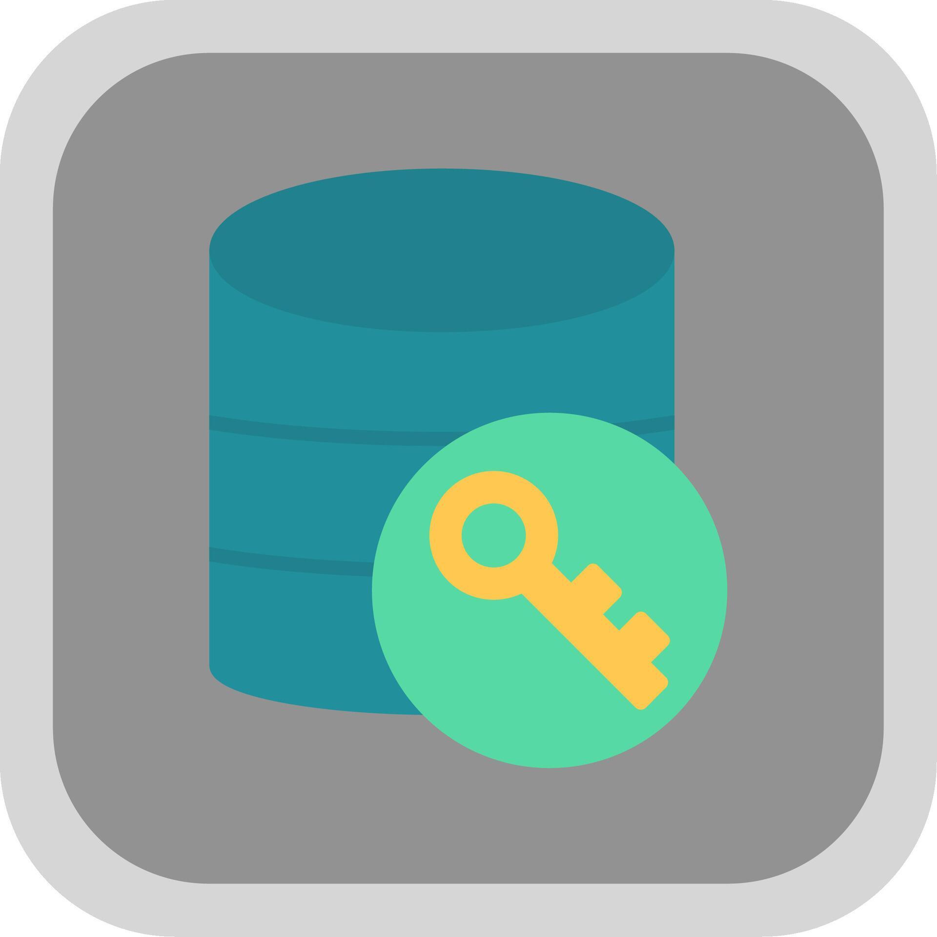 Database Encryption Flat round corner Icon Design 43978187 Vector Art ...