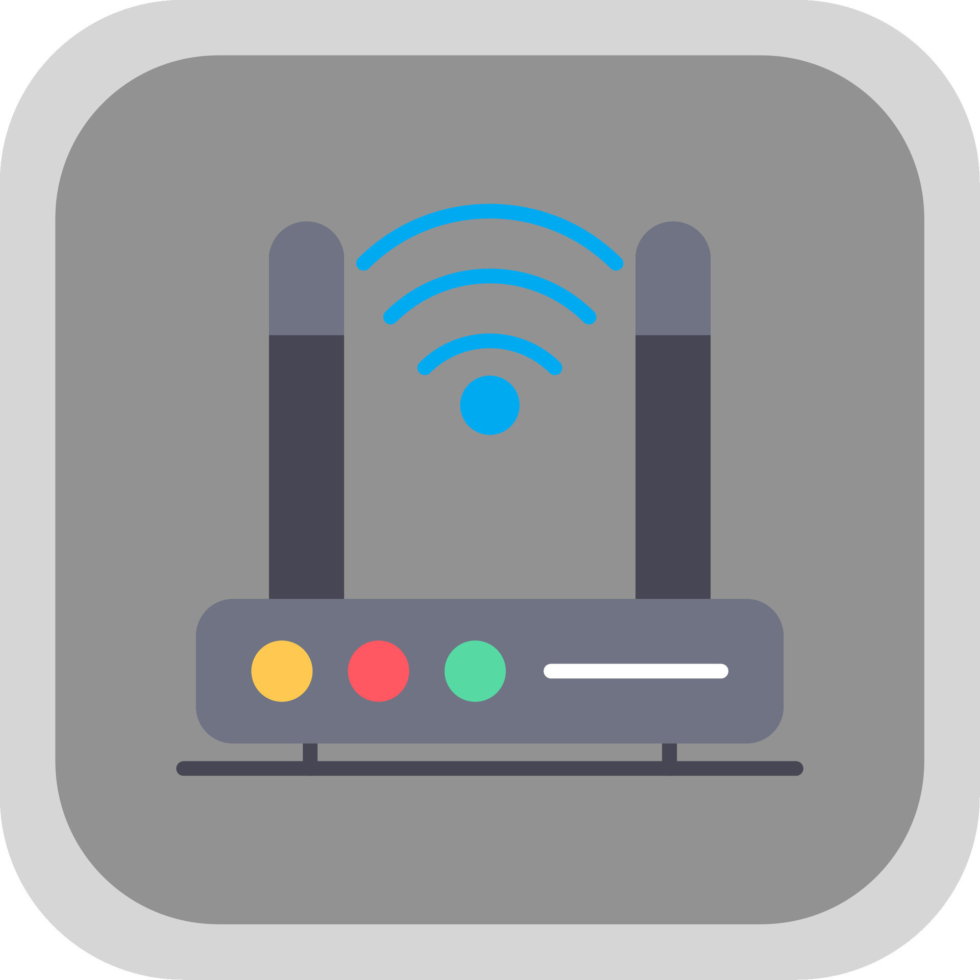 Wireless Modem Flat Round Corner Icon Design 43987130 Vector Art At Vecteezy