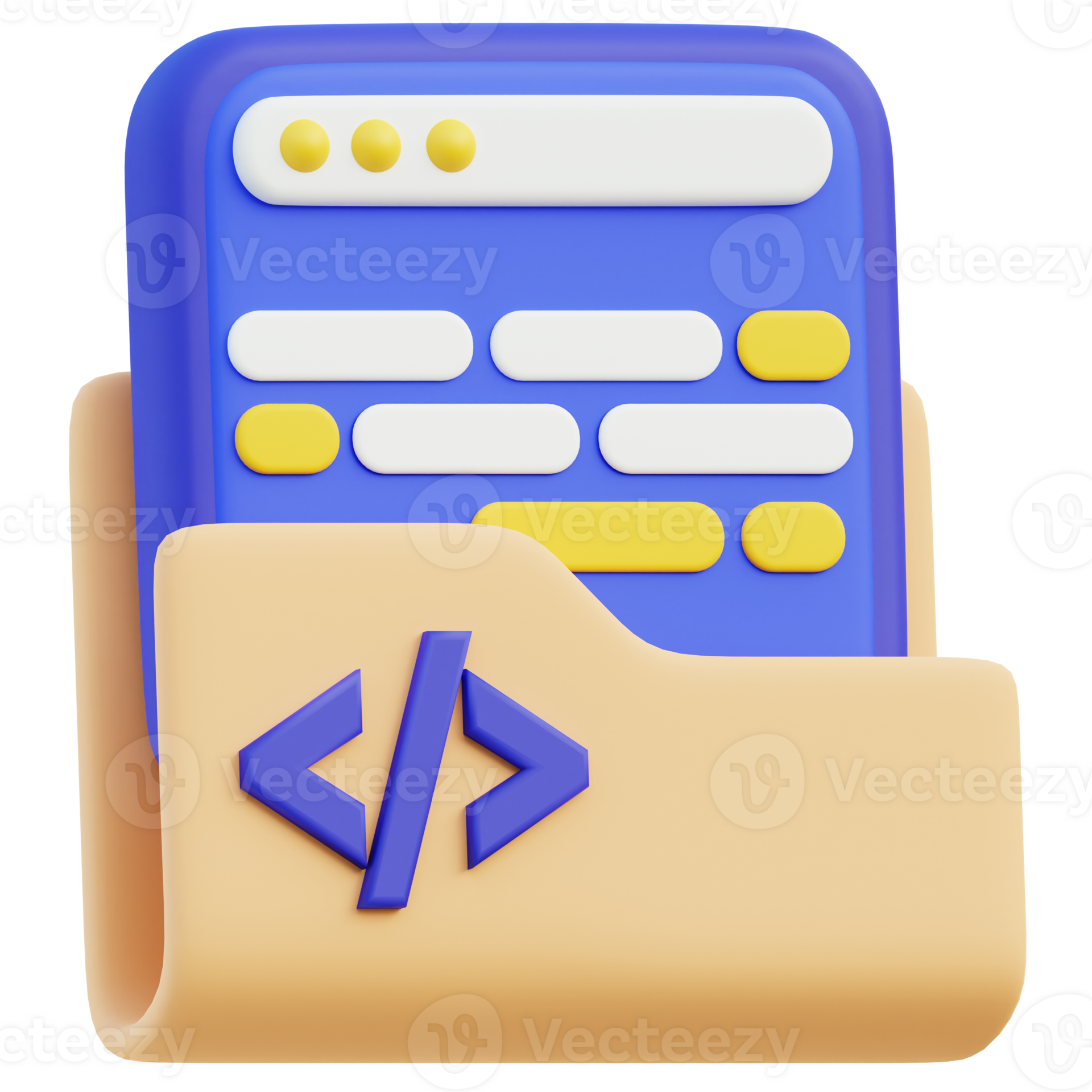 Coding Folder 3D Icon 43987998 PNG