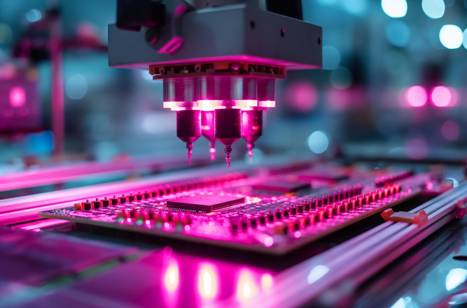 Automated microchip manufacturing 43993260 Stock Photo at Vecteezy