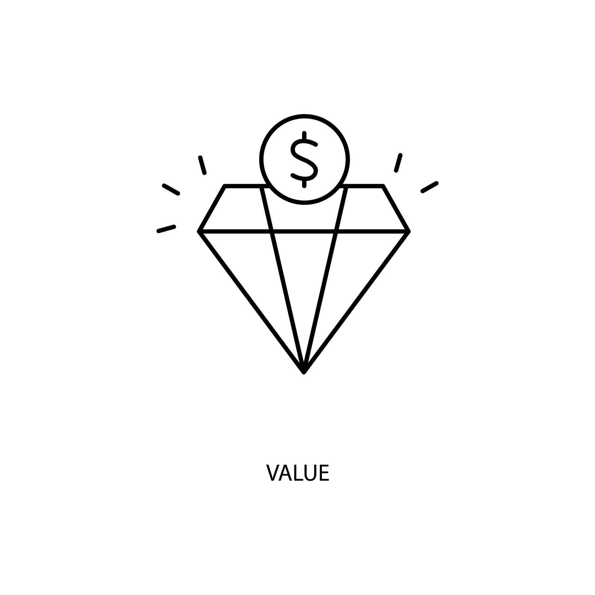 value concept line icon. Simple element illustration. value concept ...