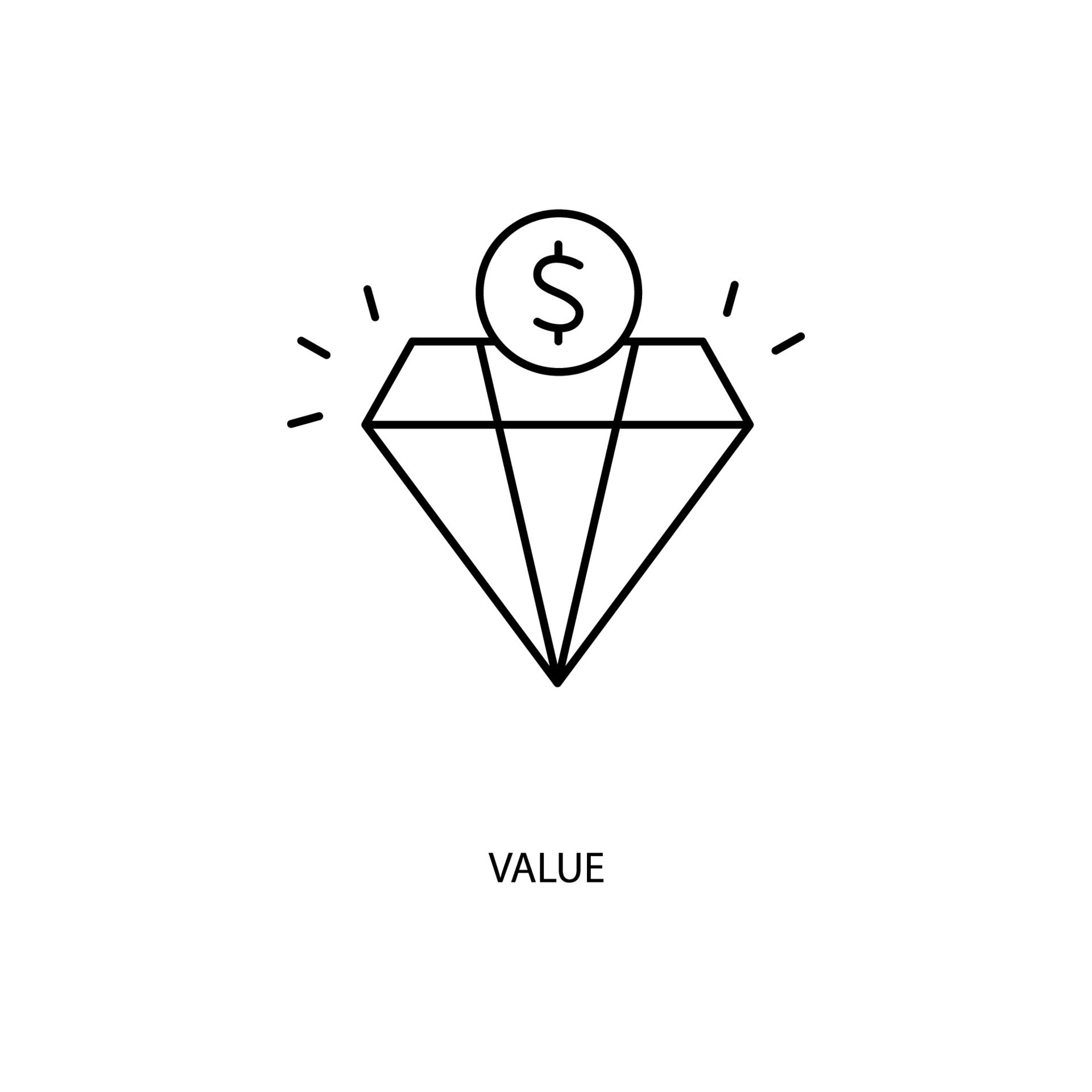 value concept line icon. Simple element illustration. value concept ...