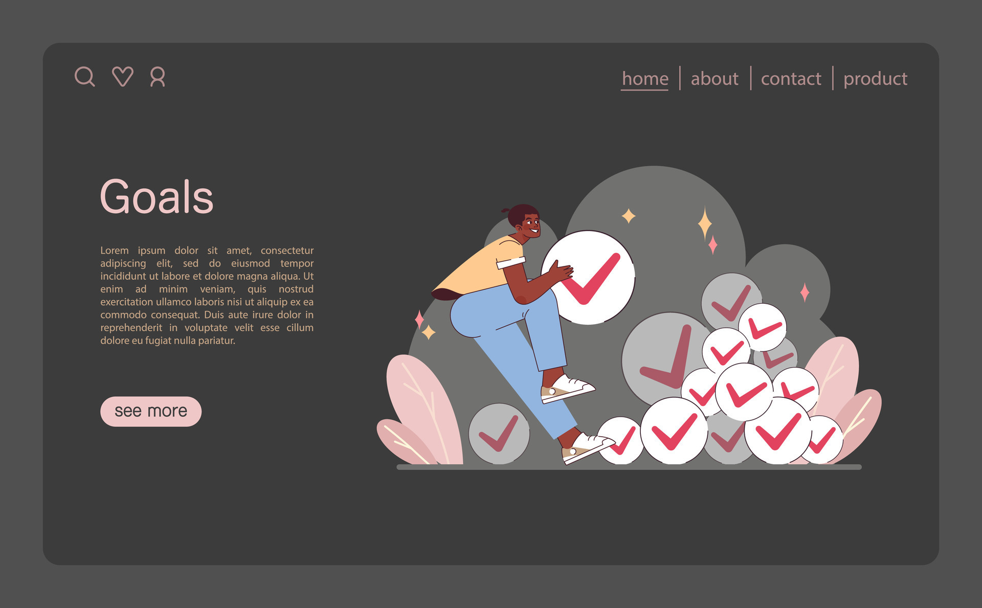 Goal Achievement Visualization. Flat illustration 44012711 Vector Art ... Goal Achievement Visualization. Flat illustration 44012711 Vector Art ...