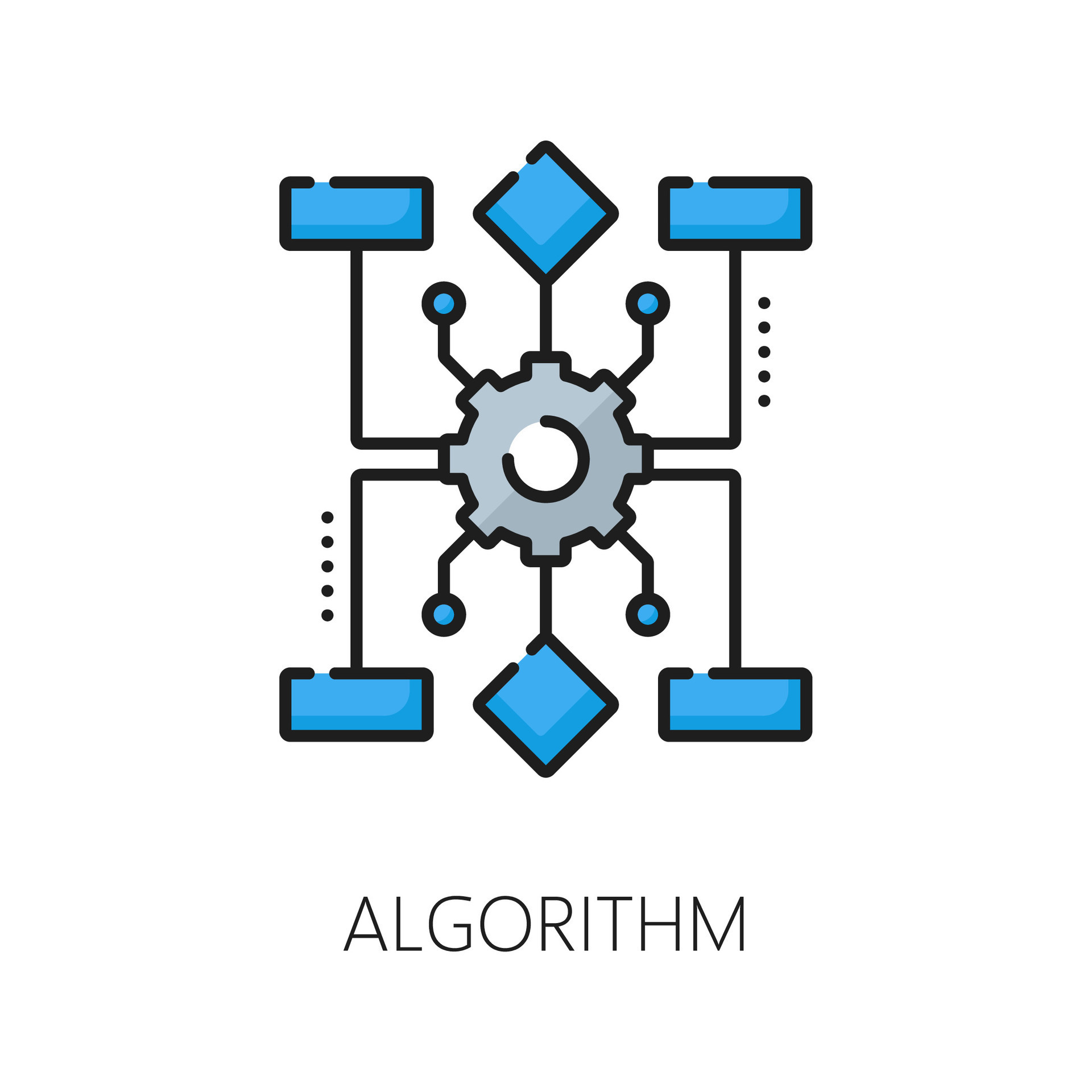 AI algorithm machine learning technology line icon 44015294 Vector Art ...
