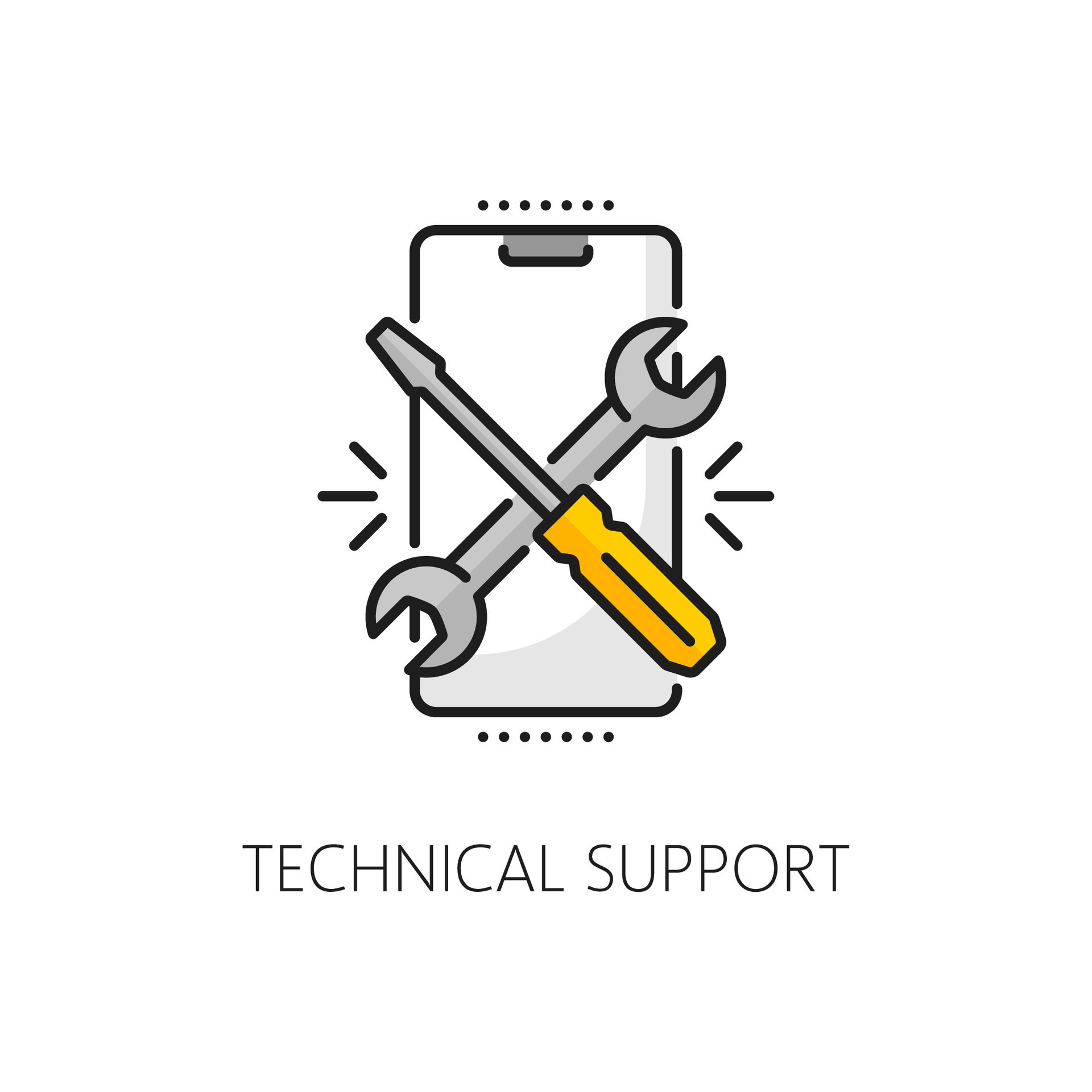 Cellphone software technical support outline icon 44015513 Vector Art ...