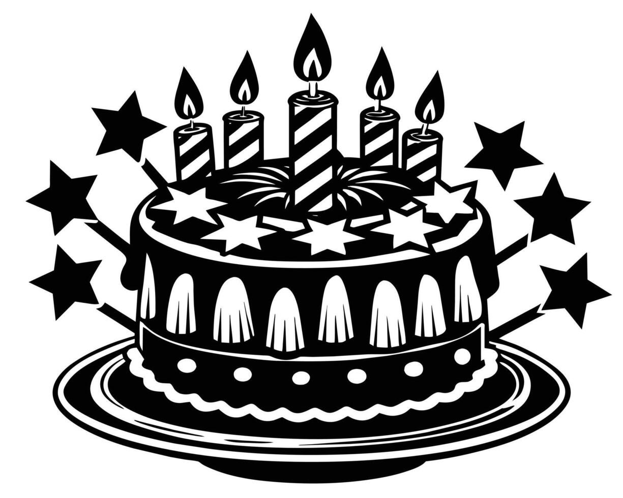 Birthday Cake Stock 44016806 Vector Art At Vecteezy