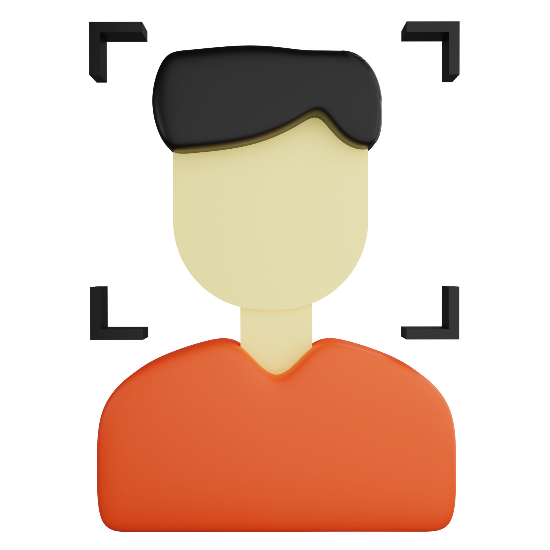 Face Authentication Or Face Scan Clipart Flat Design Icon Isolated On