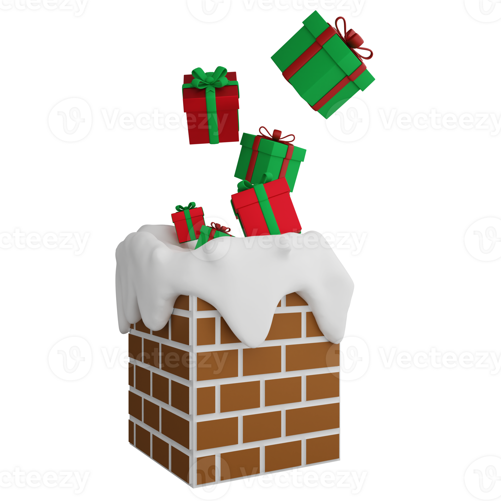 Presents falling down to chimney clipart flat design icon isolated on ... Presents falling down to chimney clipart flat design icon isolated on ...