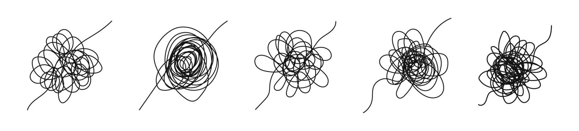 Tangled thread set. Problem solution concept. 44034587 Vector Art at ...