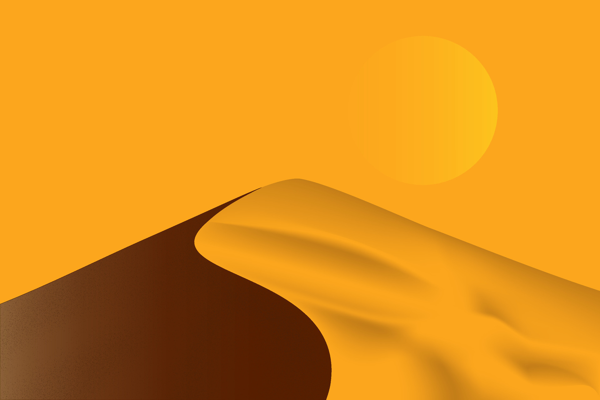 Desert landscape with a dune, sun and sandy. Desert dunes background. Abstract background with ...