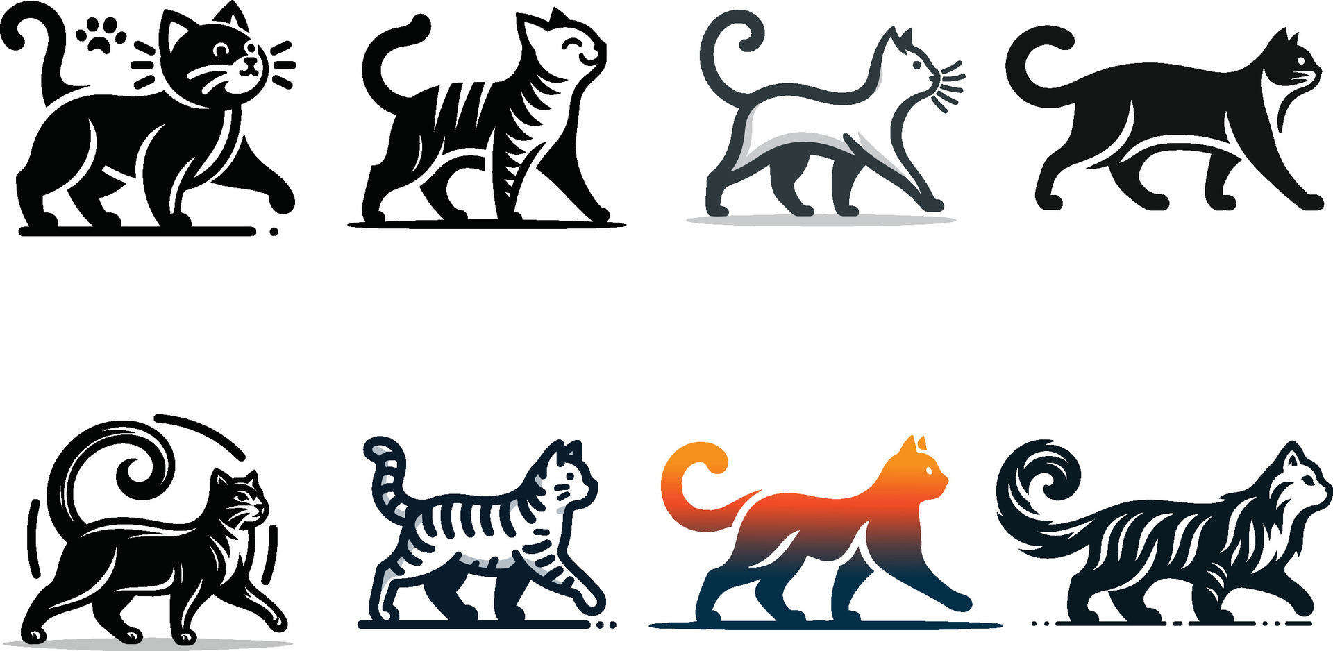 Illustration of Cat Logo set illustration 44038013 Vector Art at Vecteezy