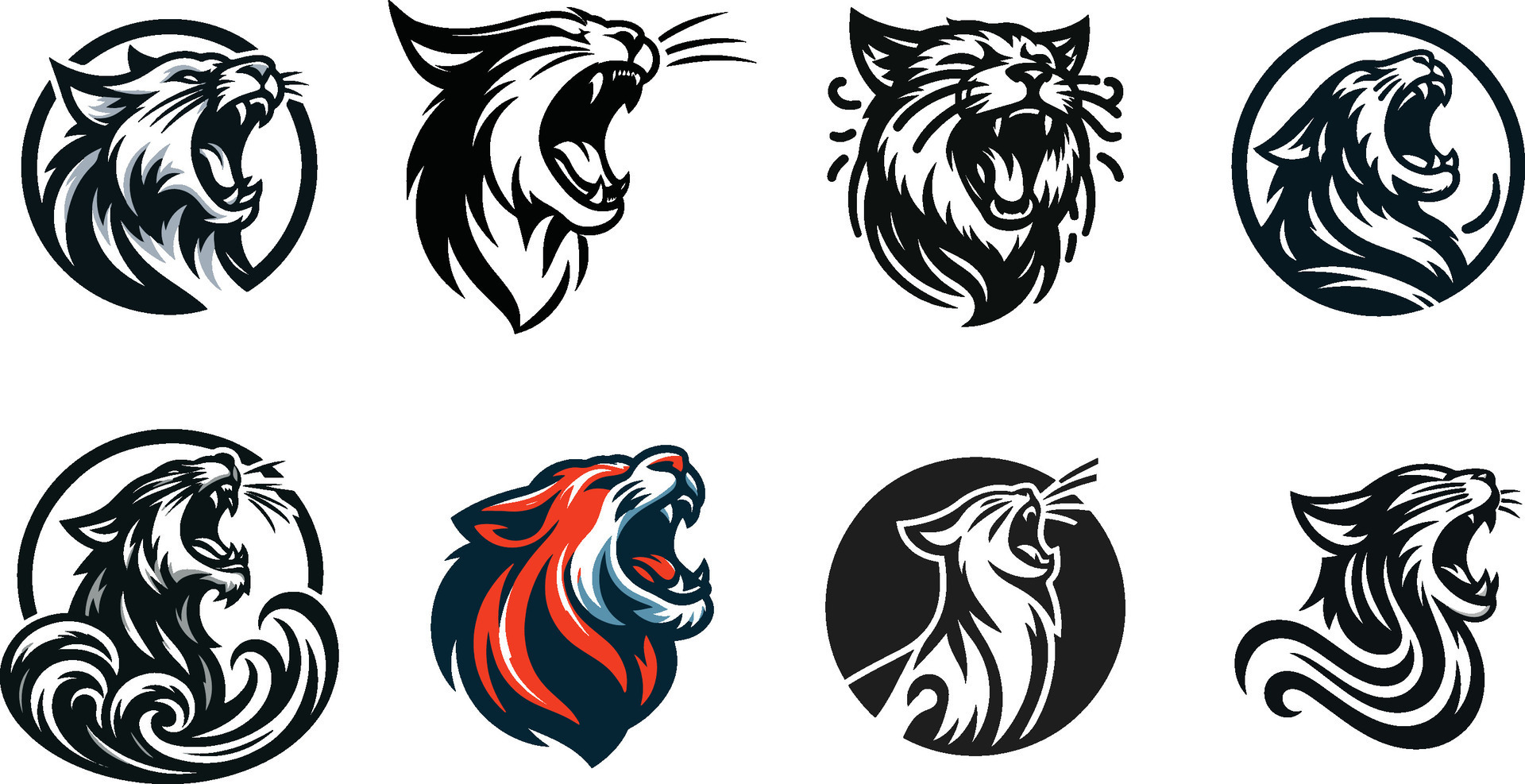 Illustration of Roaring Cat Logo set 44038037 Vector Art at Vecteezy