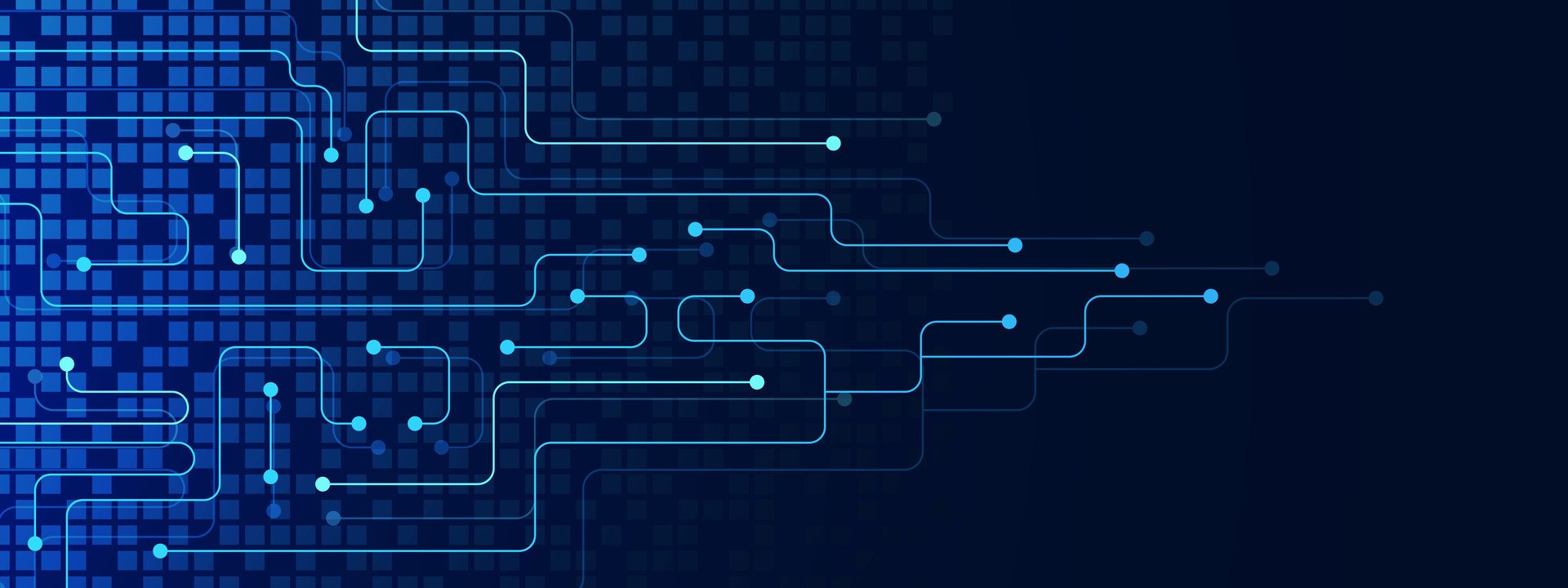 Abstract Network Connection With Connecting Dots Lines Circuit Board Technology Futuristic