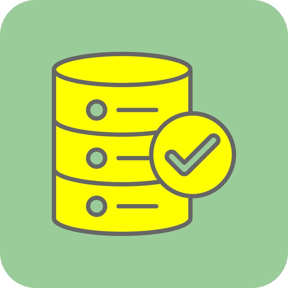 Approved Database Filled Yellow Icon 44047099 Vector Art at Vecteezy