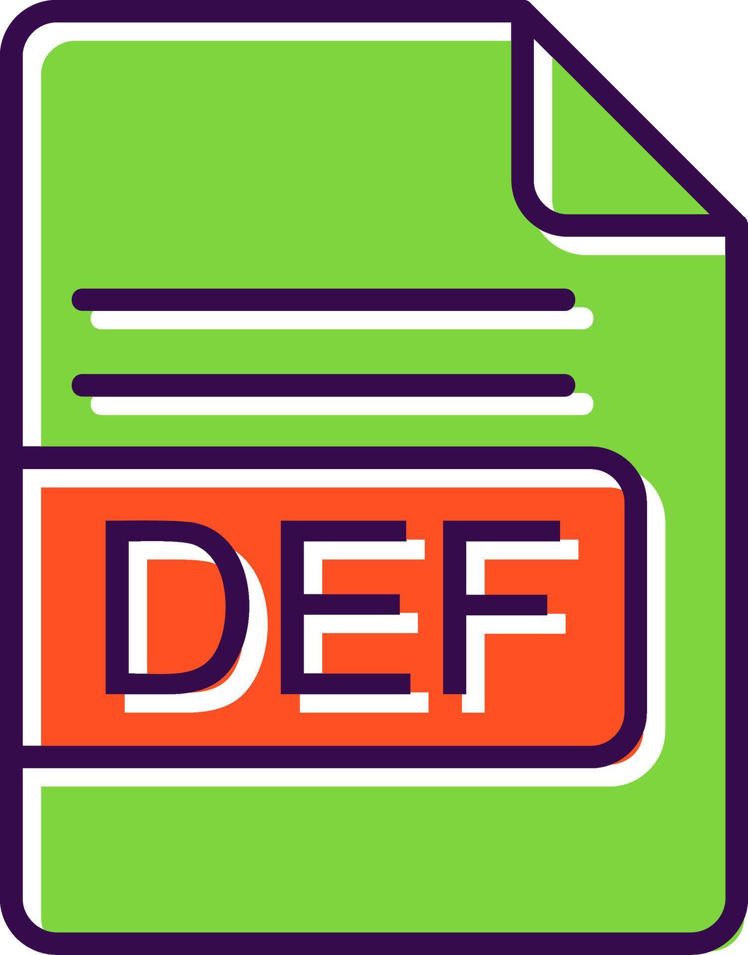 Def File Format Filled Design Icon 44056394 Vector Art At Vecteezy