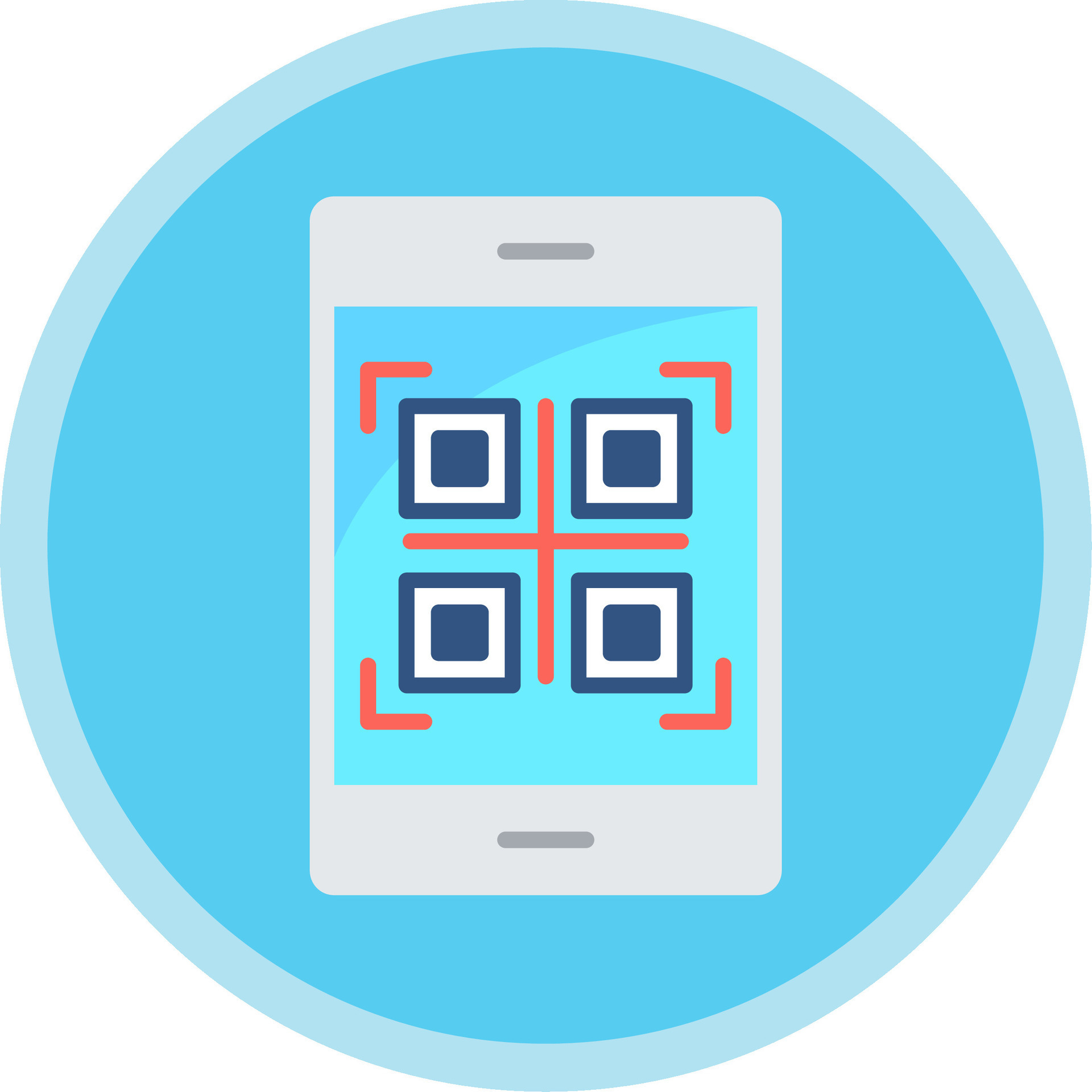 Qr Code Flat Multi Circle Icon 44068104 Vector Art at Vecteezy