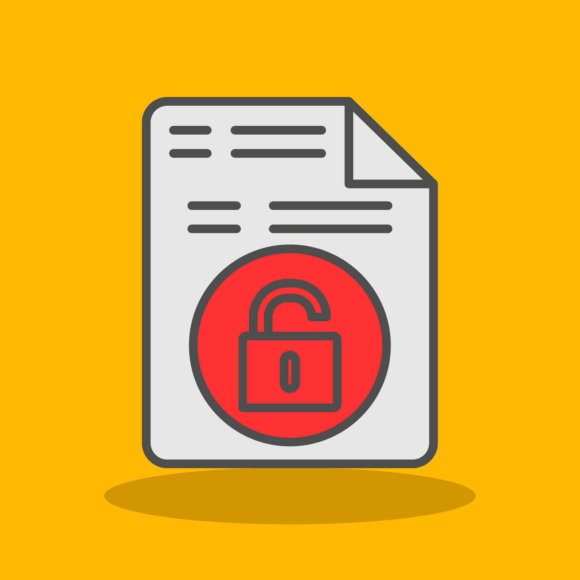 Unsecure File Filled Shadow Icon 44070989 Vector Art At Vecteezy