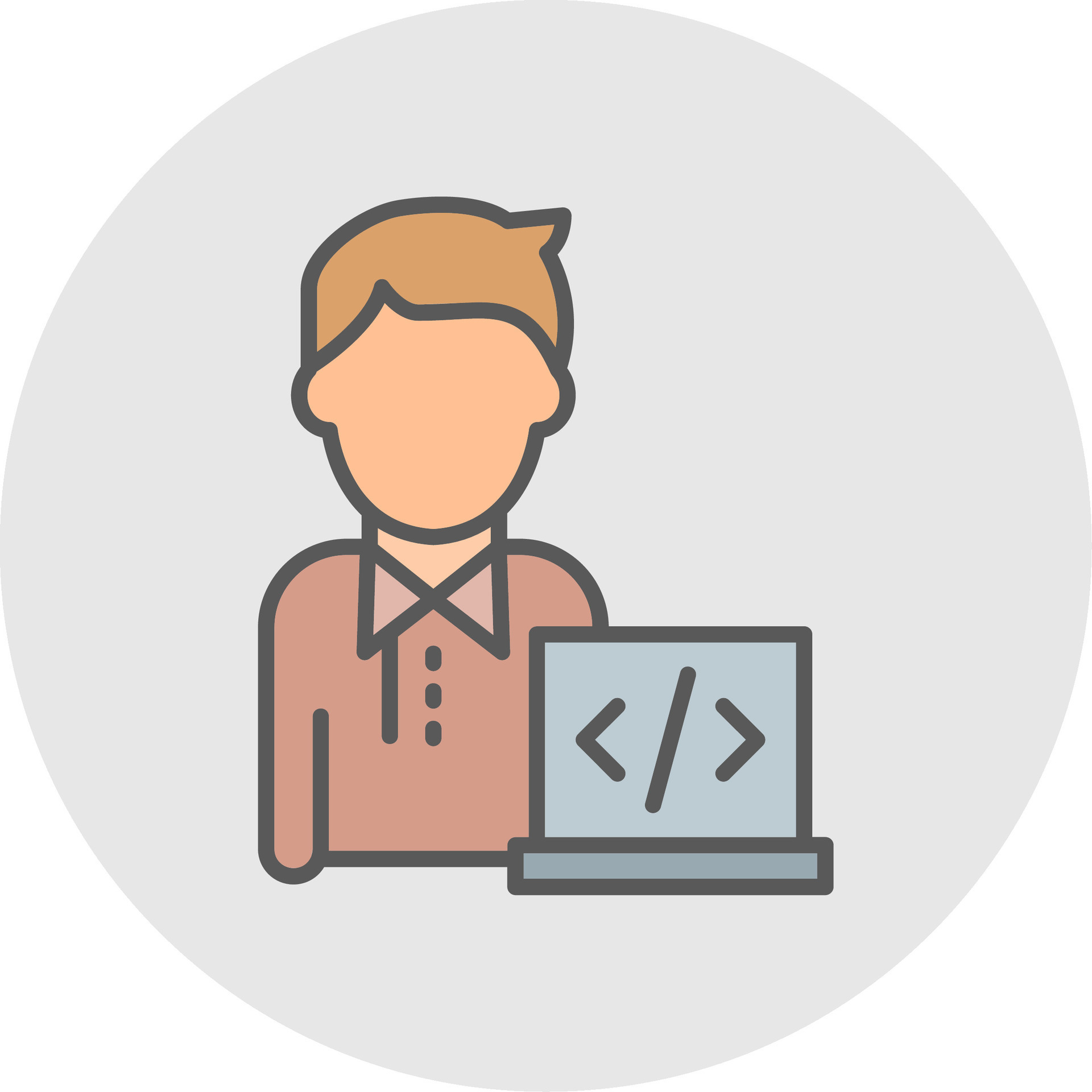 Programmer Line Filled Light Icon 44071809 Vector Art at Vecteezy