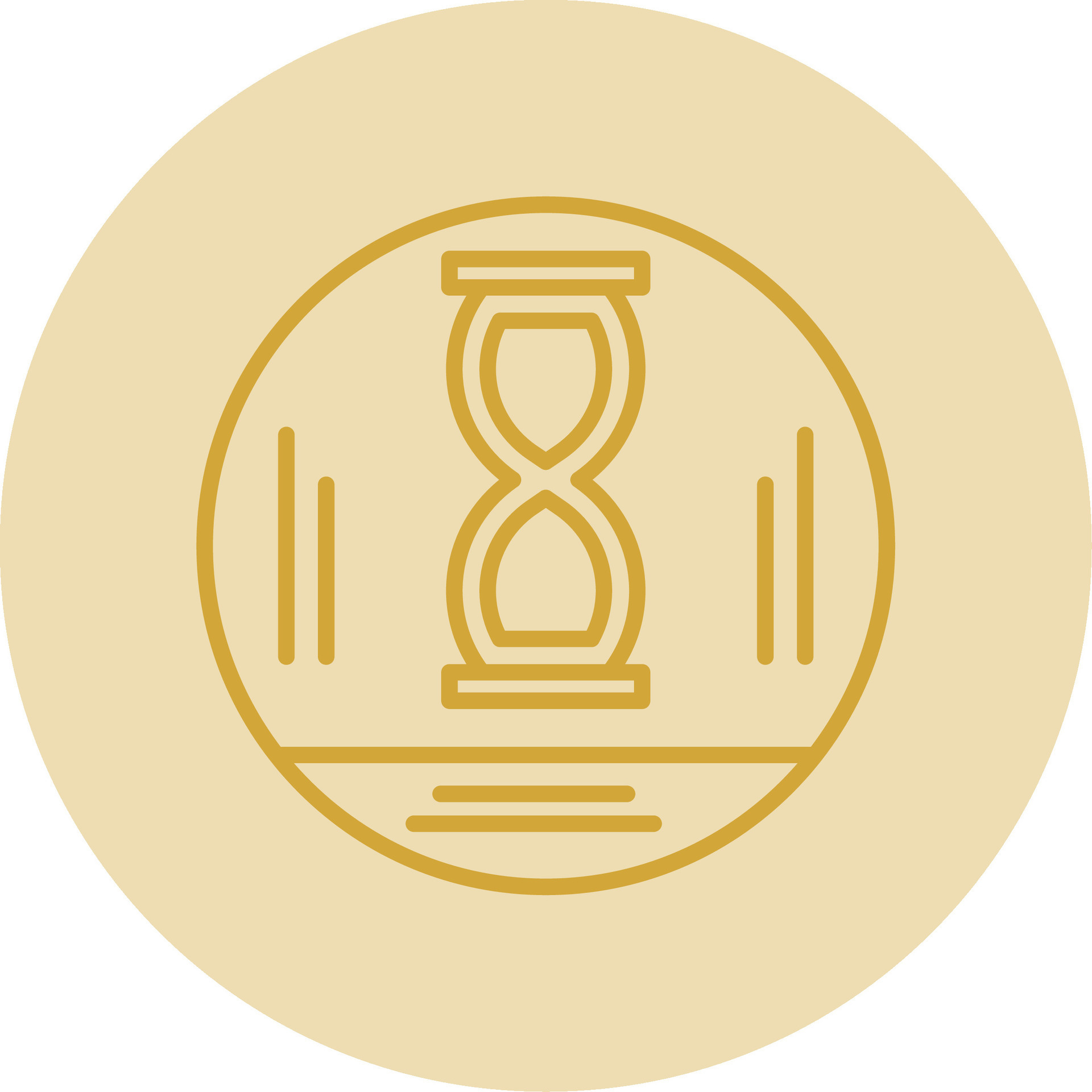 Hourglass Line Yellow Circle Icon 44081691 Vector Art At Vecteezy