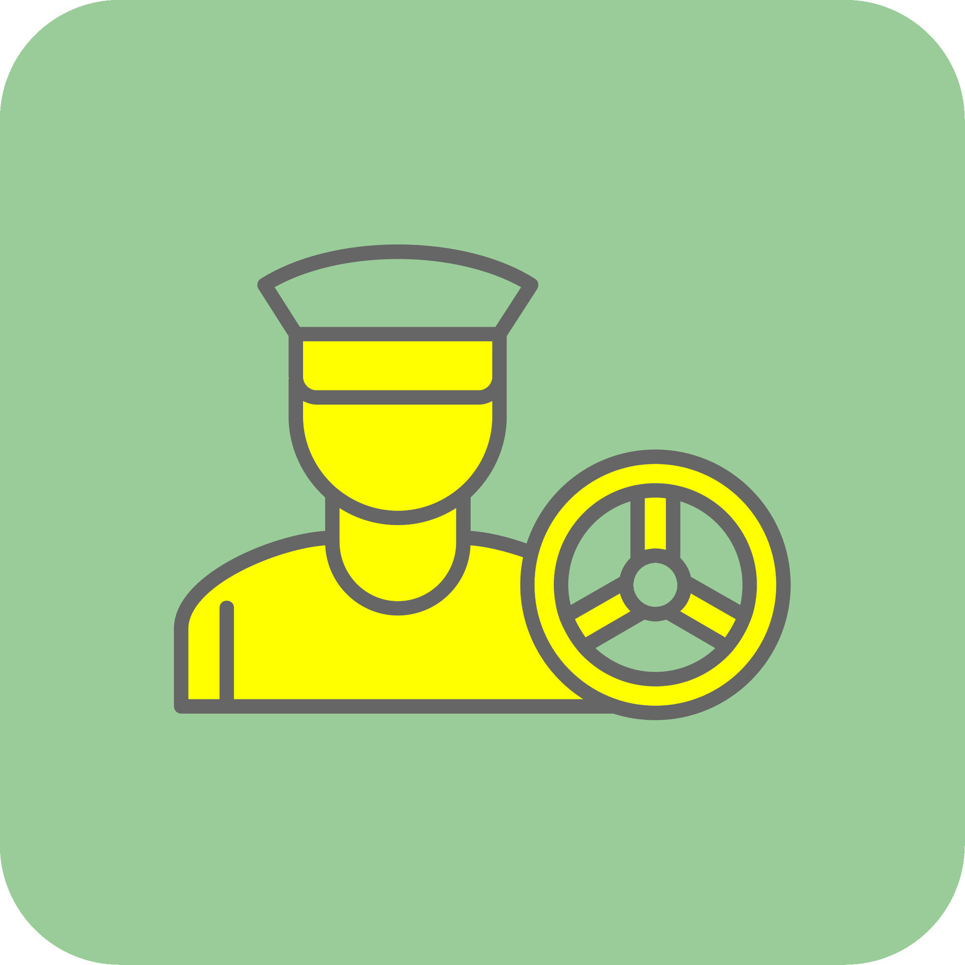 Driver Filled Yellow Icon 44085129 Vector Art at Vecteezy