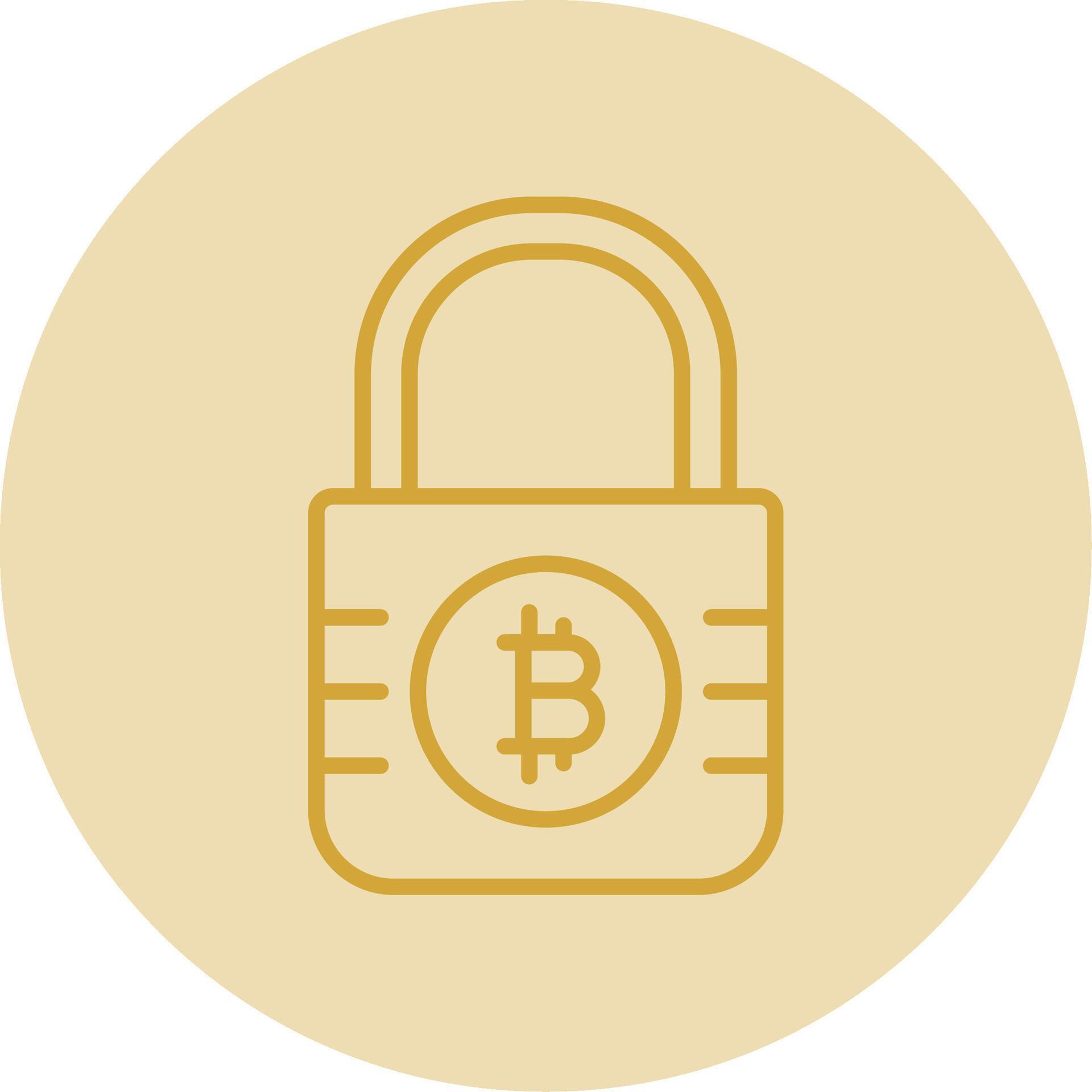 Bitcoin Encryption Line Yellow Circle Icon 44101028 Vector Art at Vecteezy
