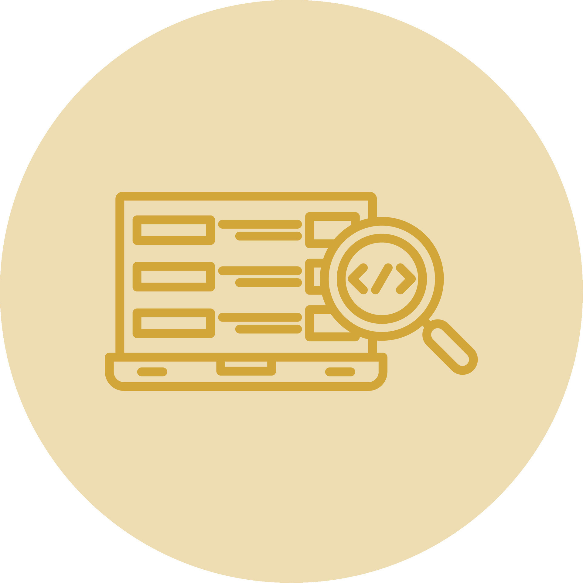Software Development Line Yellow Circle Icon 44105061 Vector Art At
