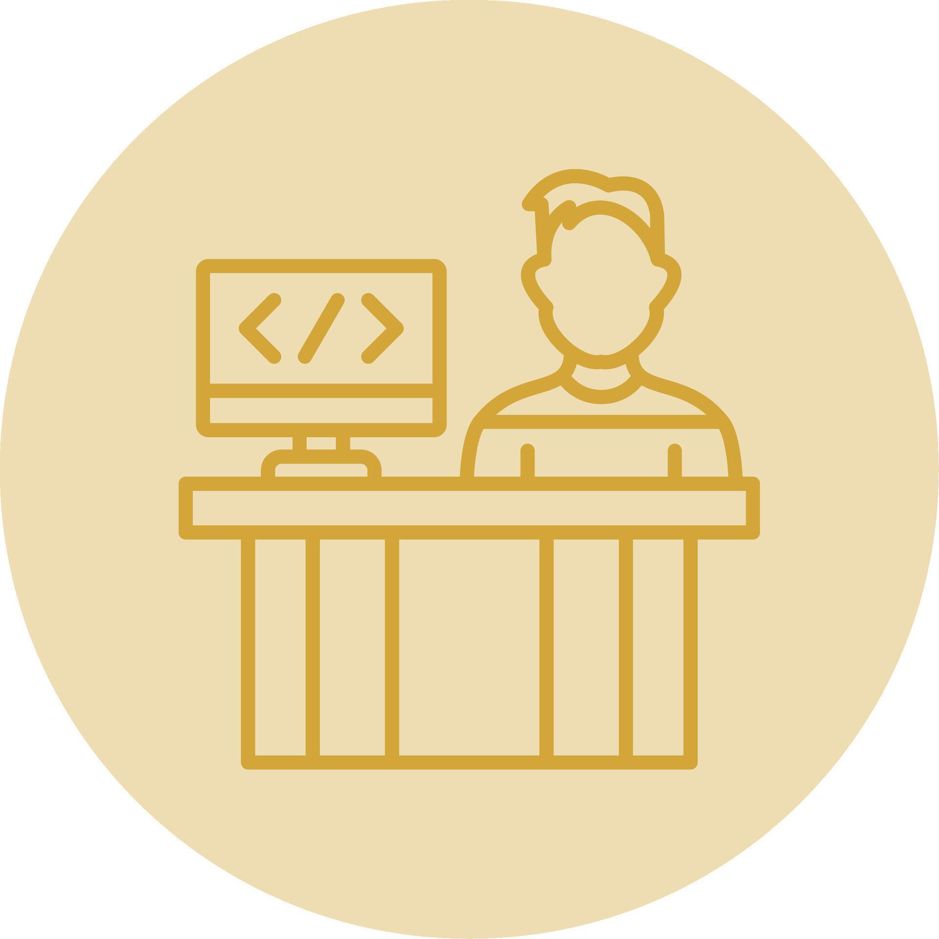 Programmer Line Yellow Circle Icon 44105085 Vector Art at Vecteezy