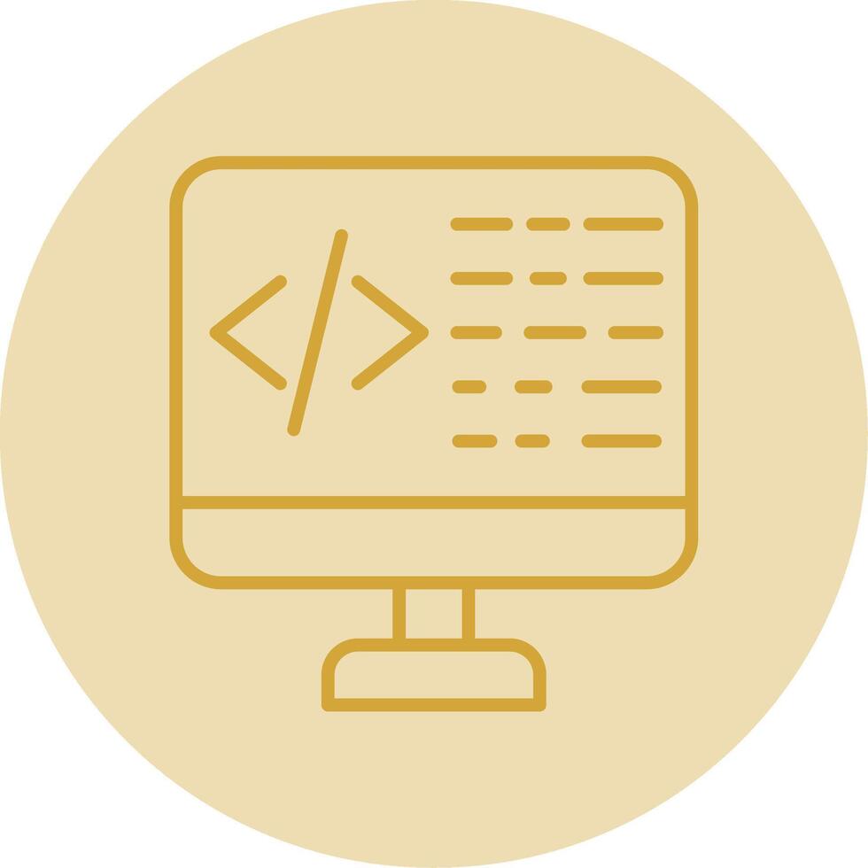 Coding Line Yellow Circle Icon 44105449 Vector Art at Vecteezy