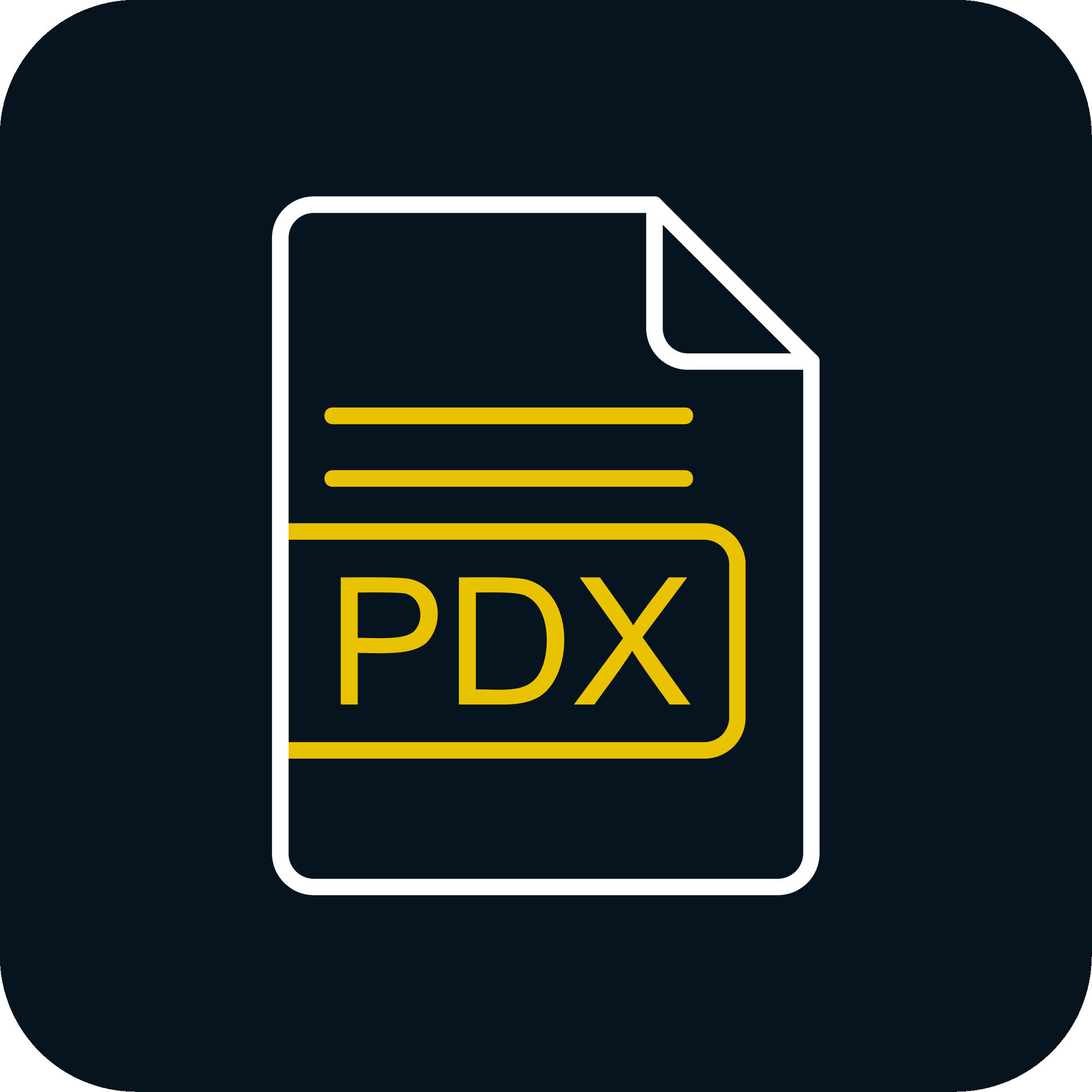 Pdx File Format Line Yellow White Icon 44110041 Vector Art At Vecteezy