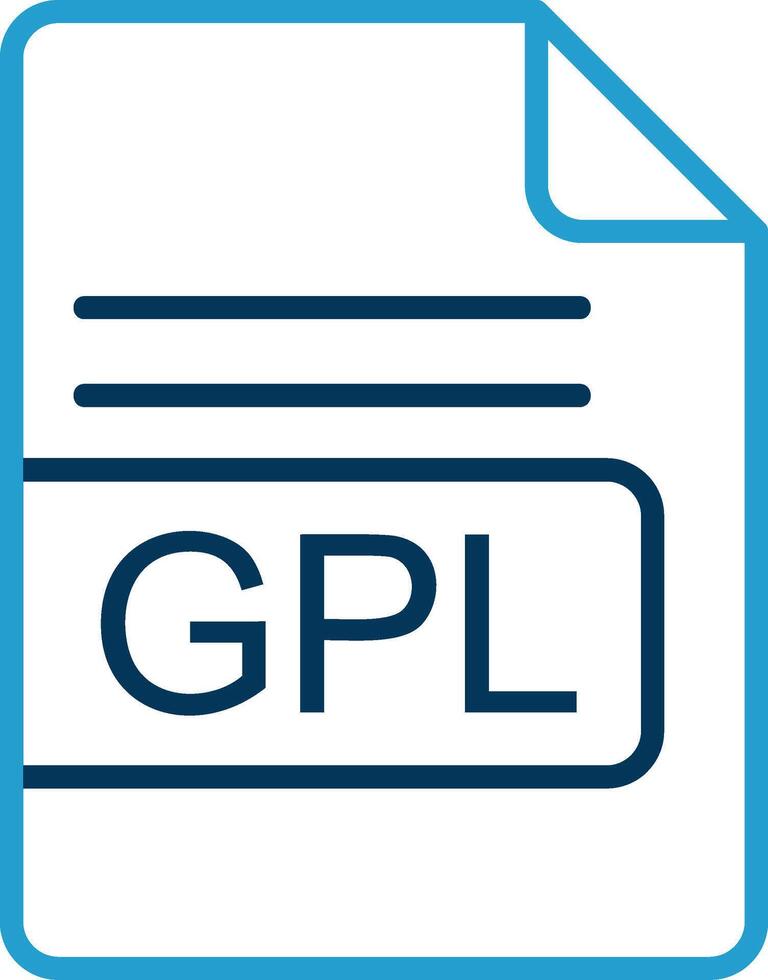 Gpl File Format Line Blue Two Color Icon 44110504 Vector Art At Vecteezy