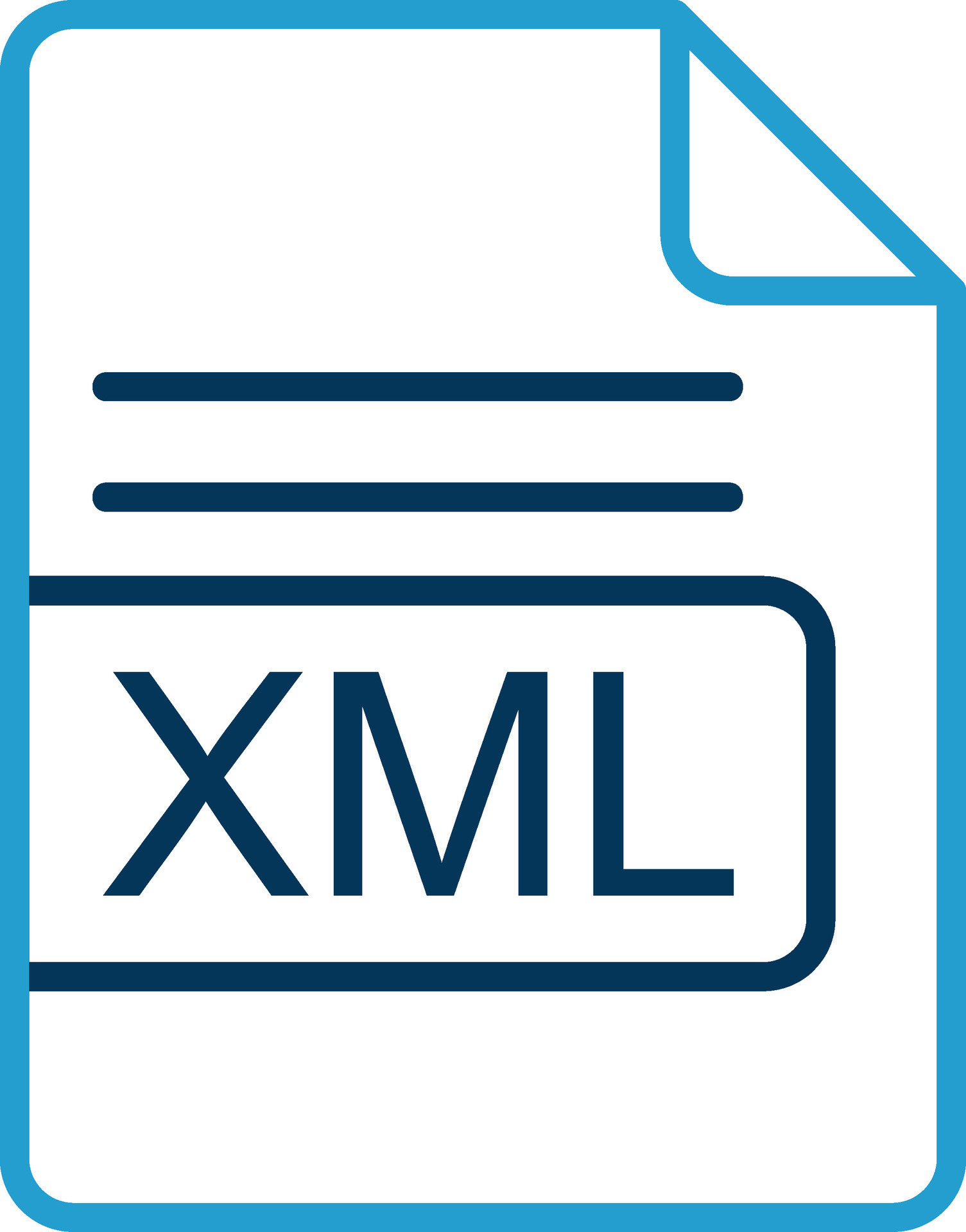 Xml File Format Line Blue Two Color Icon 44111032 Vector Art At Vecteezy