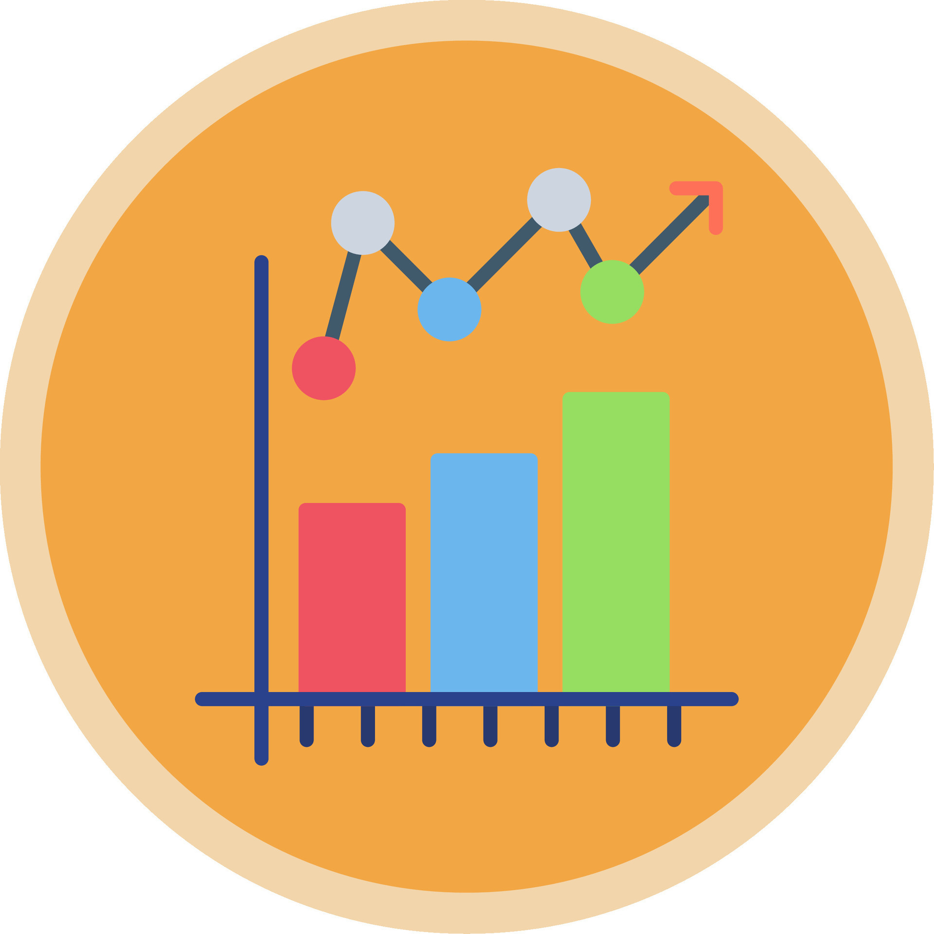 Statistical Chart Flat Multi Circle Icon 44120678 Vector Art at Vecteezy