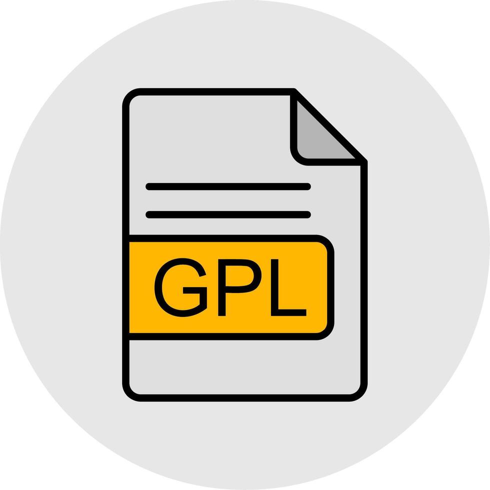Gpl File Format Line Filled Light Icon 44122302 Vector Art At Vecteezy