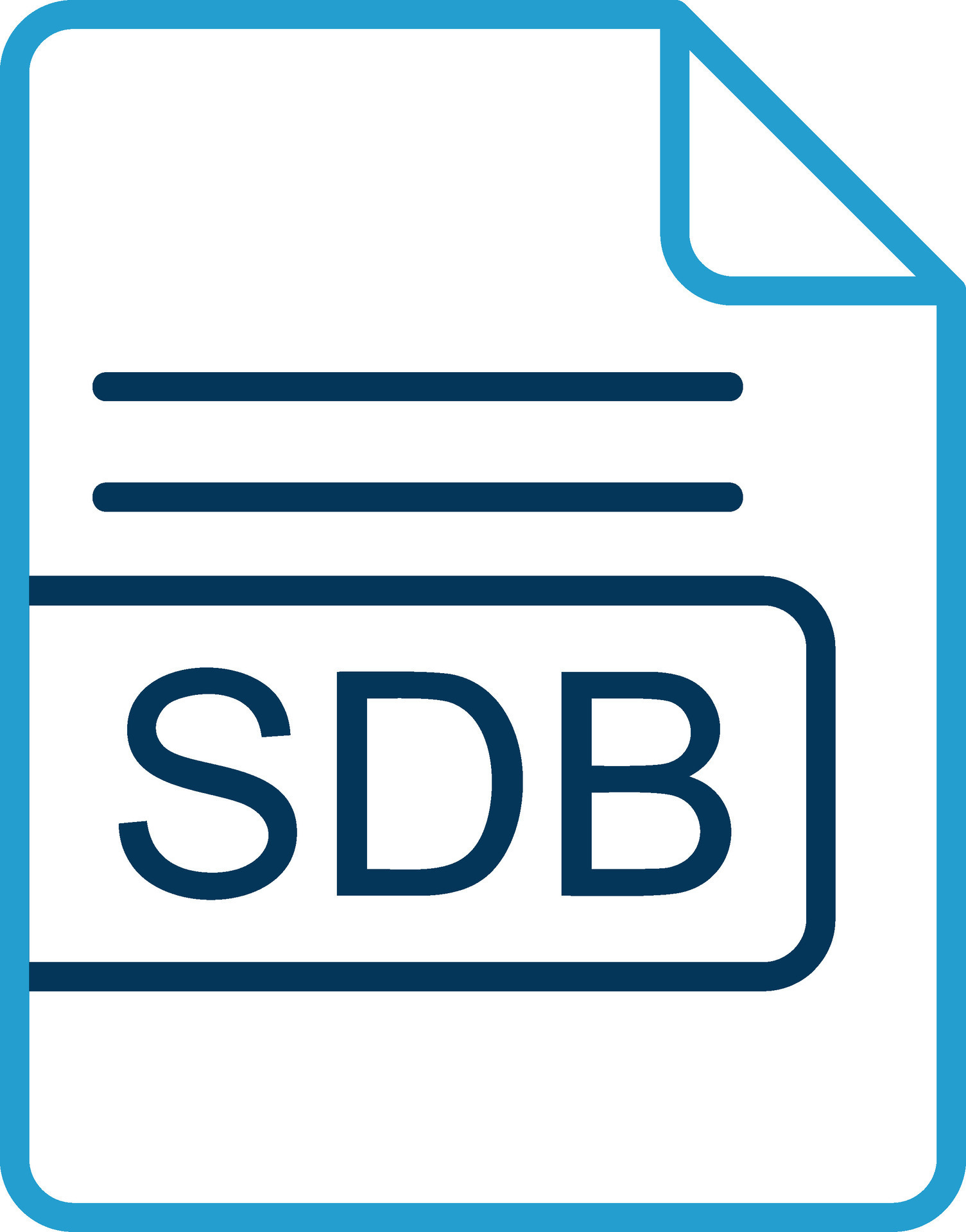 SDB File Format Line Blue Two Color Icon 44130450 Vector Art at Vecteezy