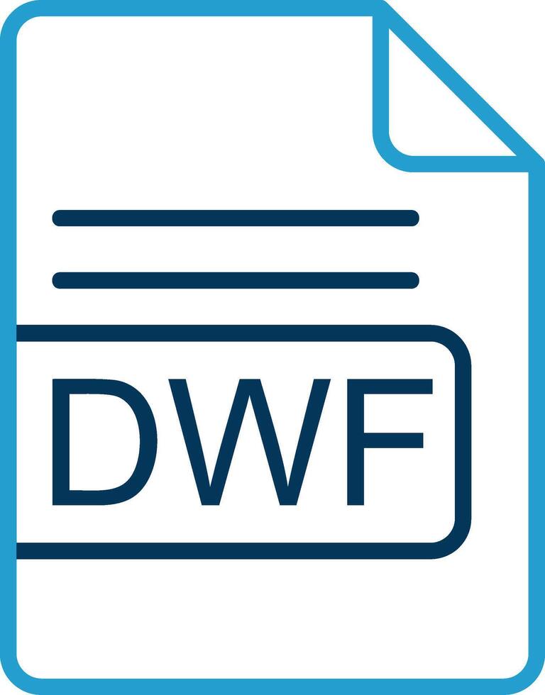 DWF File Format Line Blue Two Color Icon 44132928 Vector Art at Vecteezy