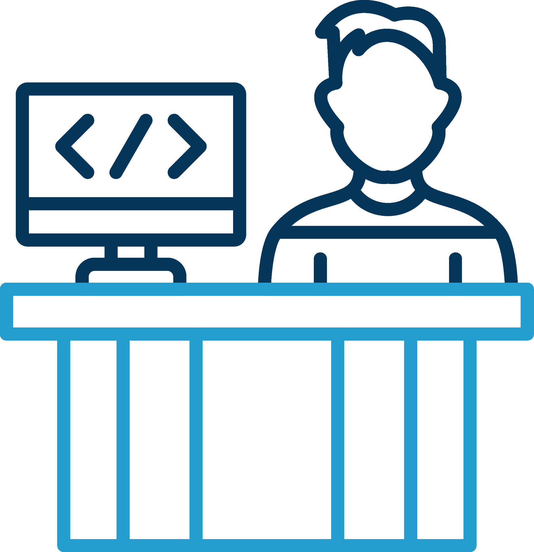 Programmer Line Blue Two Color Icon 44135130 Vector Art At Vecteezy