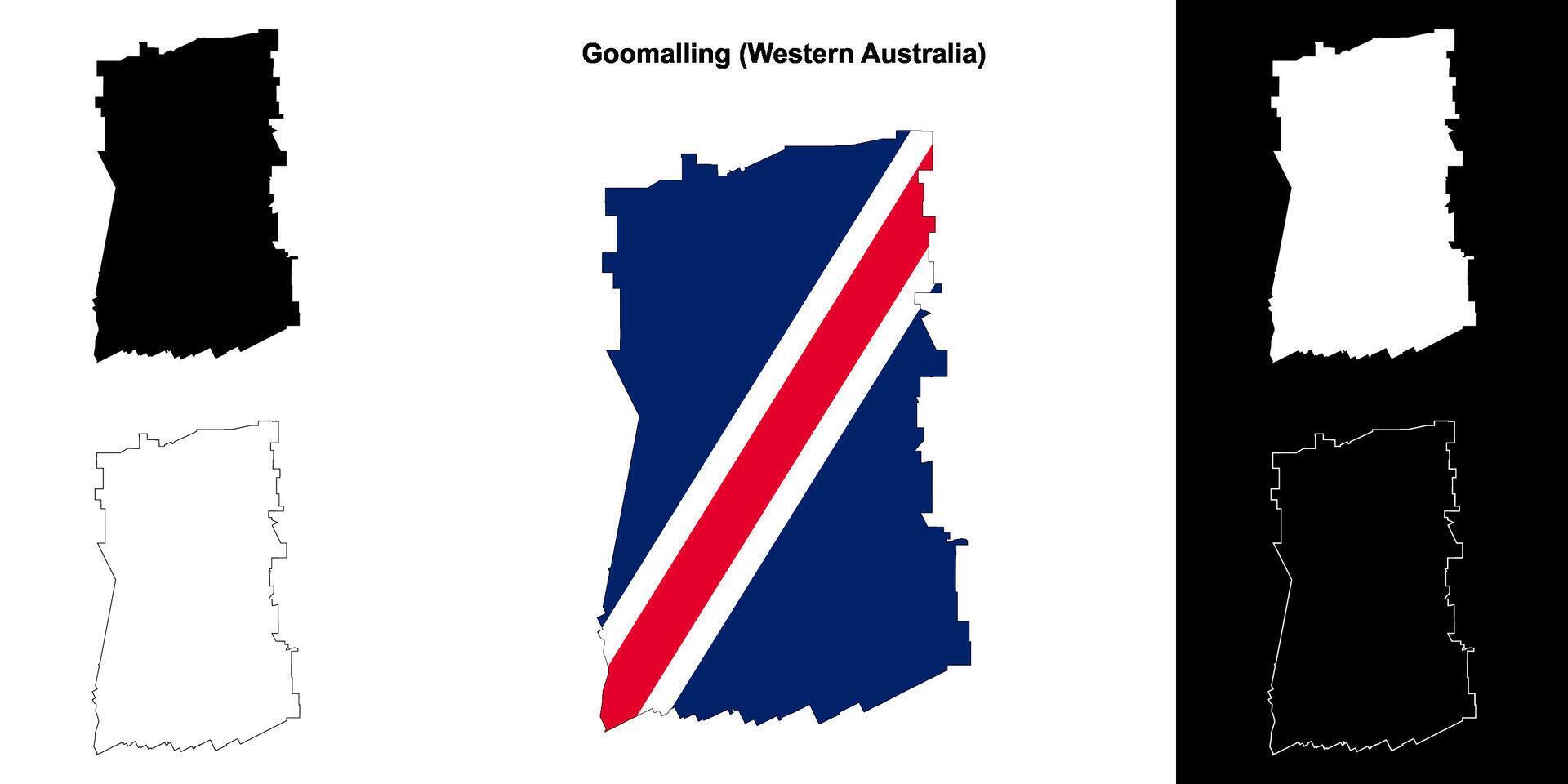 Goomalling blank outline map set 44158799 Vector Art at Vecteezy