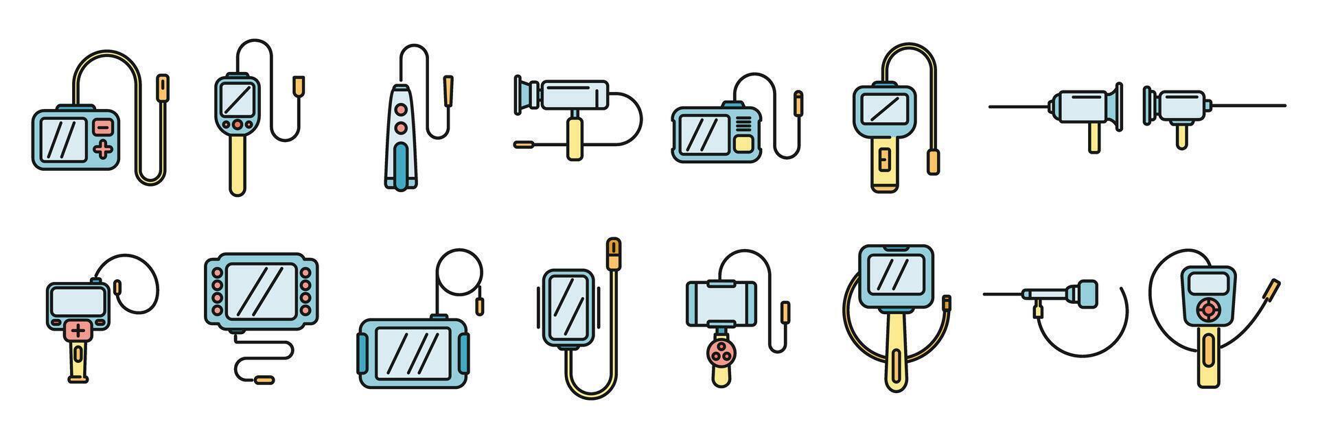 Endoscope icons set color line 44159644 Vector Art at Vecteezy Endoscope icons set color line 44159644 Vector Art at Vecteezy