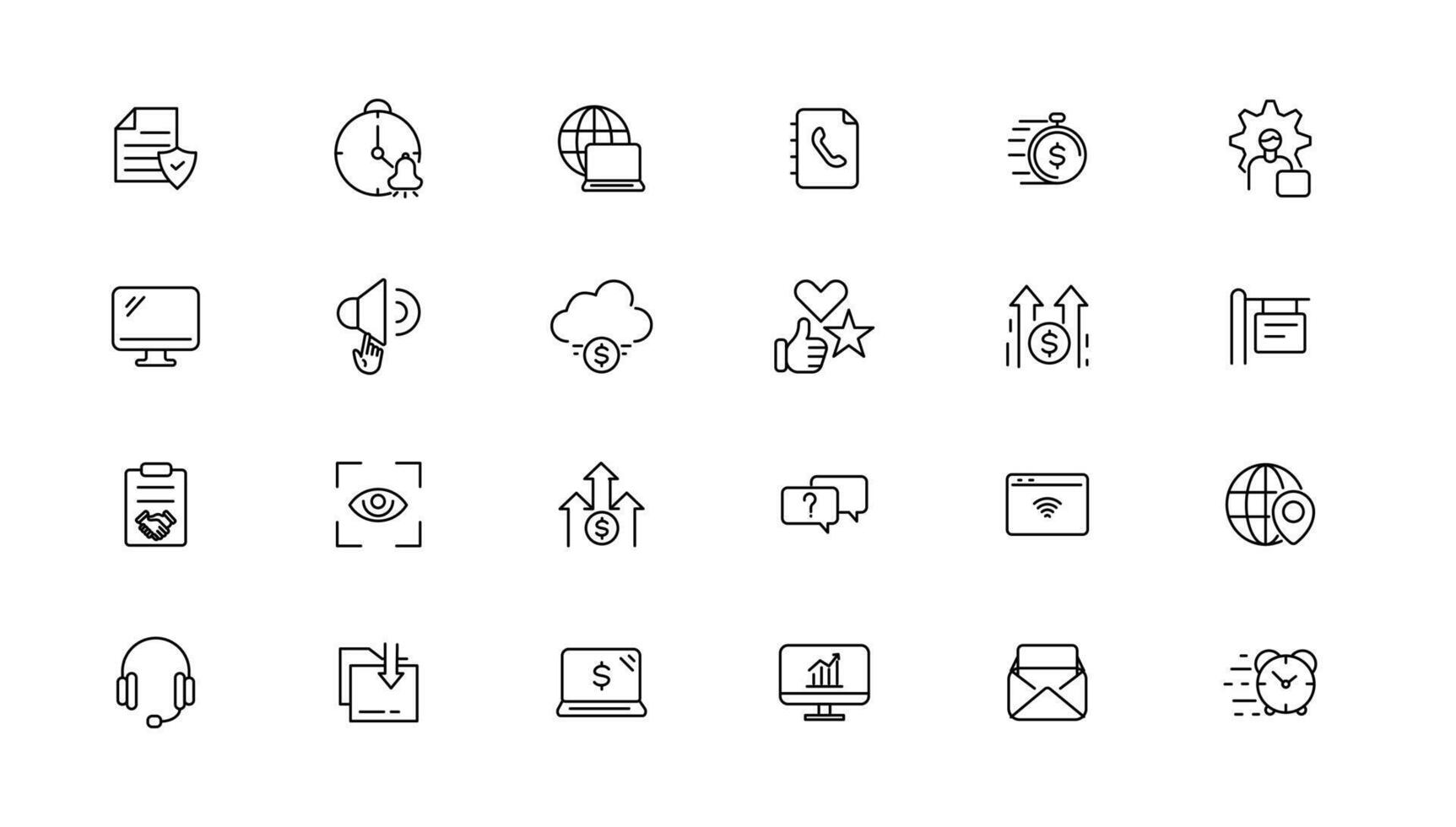Digital business linear icons collection.Set of thin line web icon set ...