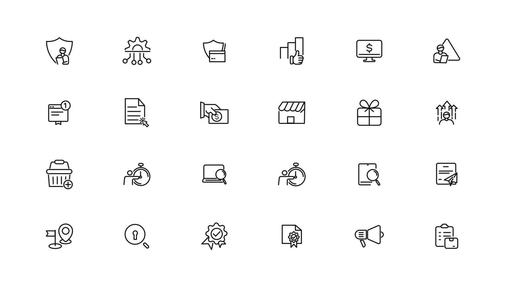 Digital business linear icons collection.Set of thin line web icon set ...