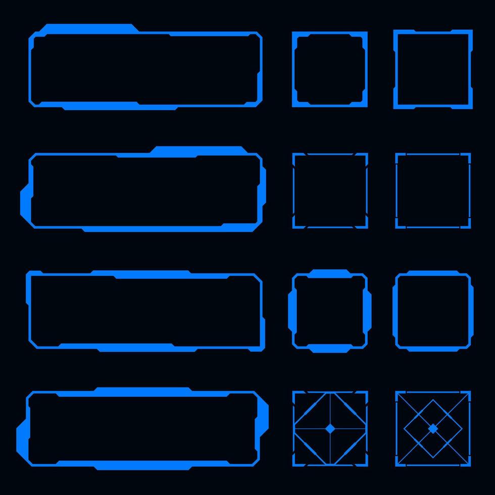 technology futuristic set hi tech frame element. HUD sci-fi design element. 44160853 Vector Art ...