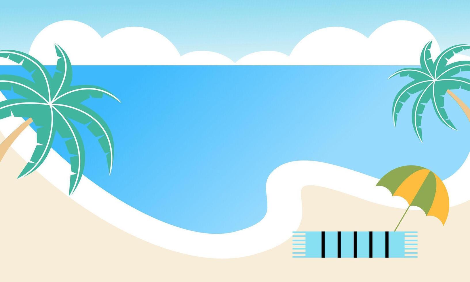 Summer beach vacation scene illustration 44166293 Vector Art at Vecteezy