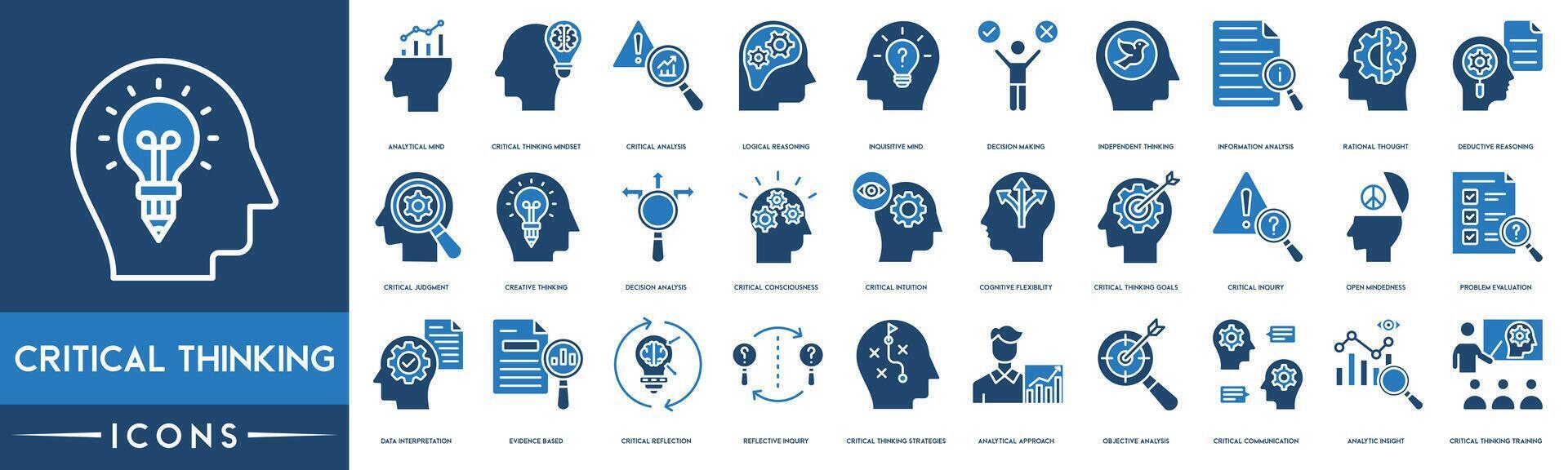 Critical Thinking icon set, Analytical Mind, Critical Thinking Mindset ... Critical Thinking icon set, Analytical Mind, Critical Thinking Mindset ...