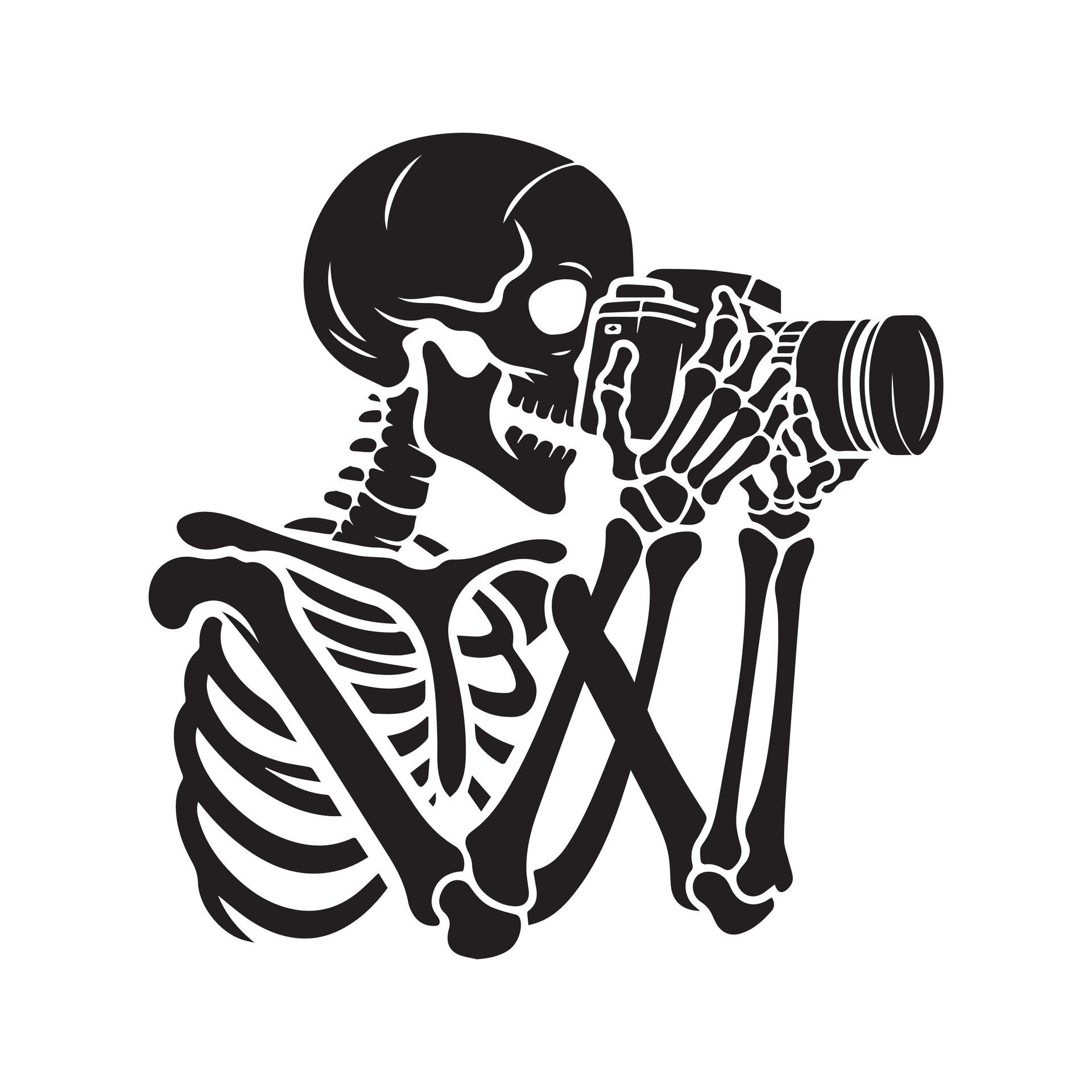 Skeleton Logo - Photographer skeleton with a camera illustration ...