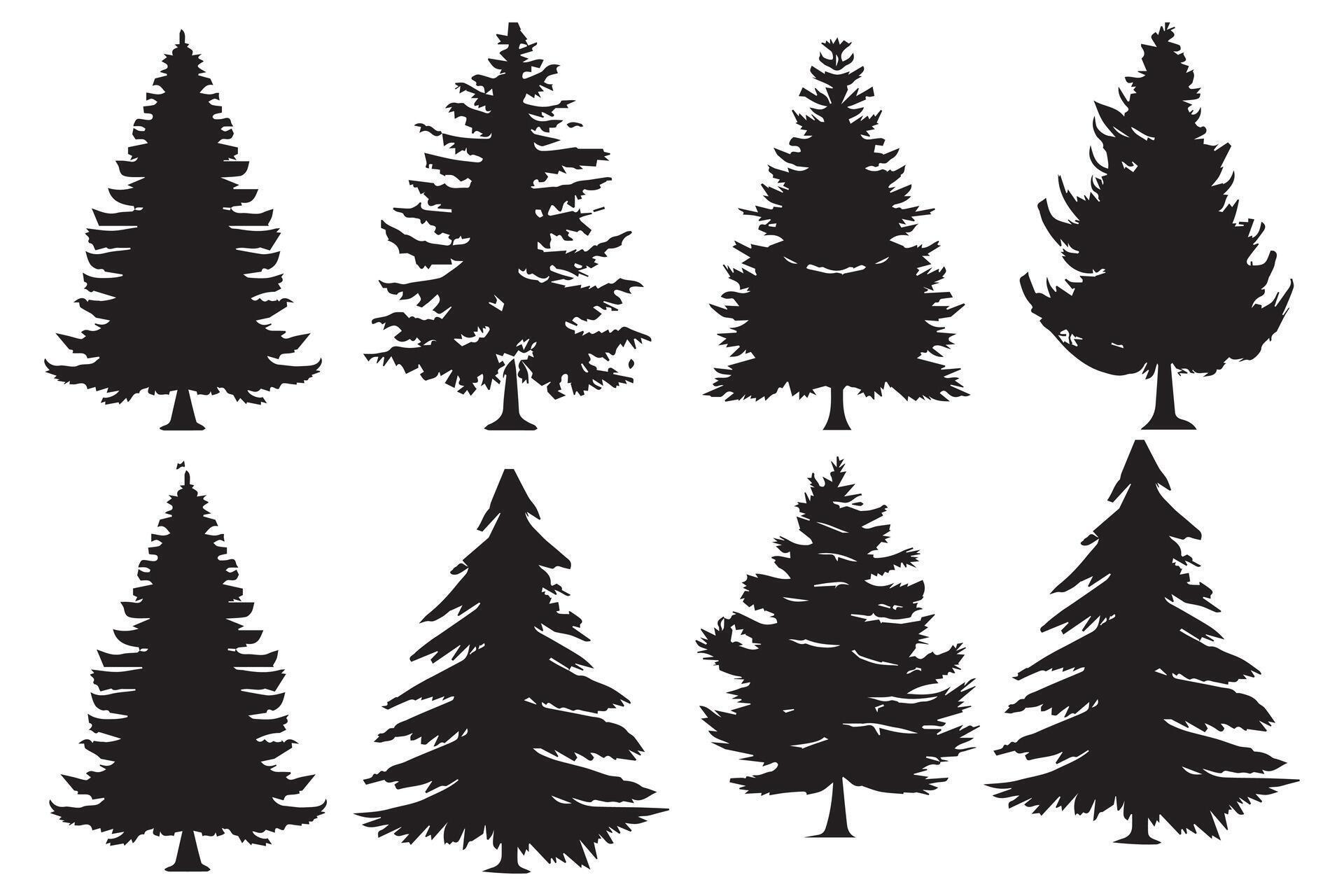 Set of christmas trees silhouette pro design 44170932 Vector Art at ...